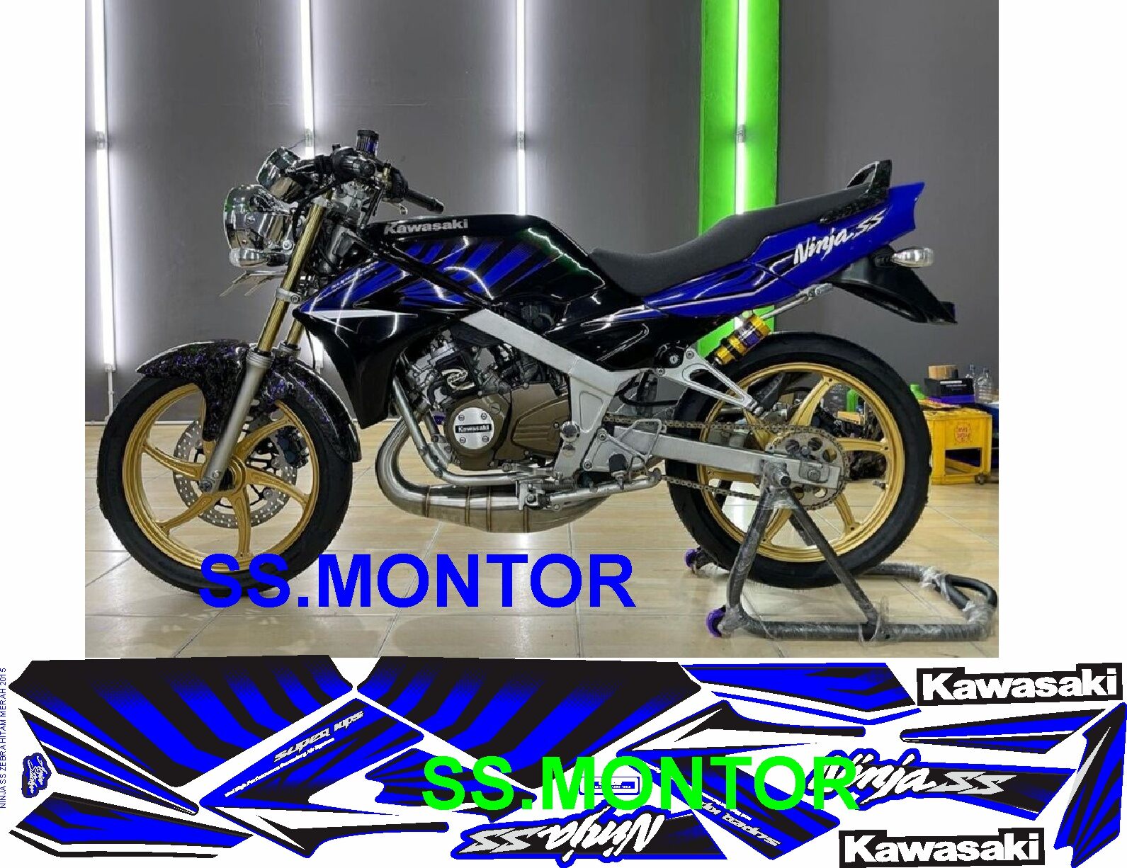 STRIPING STIKER NINJA SS ZEBRA HITAM BIRU | Lazada Indonesia