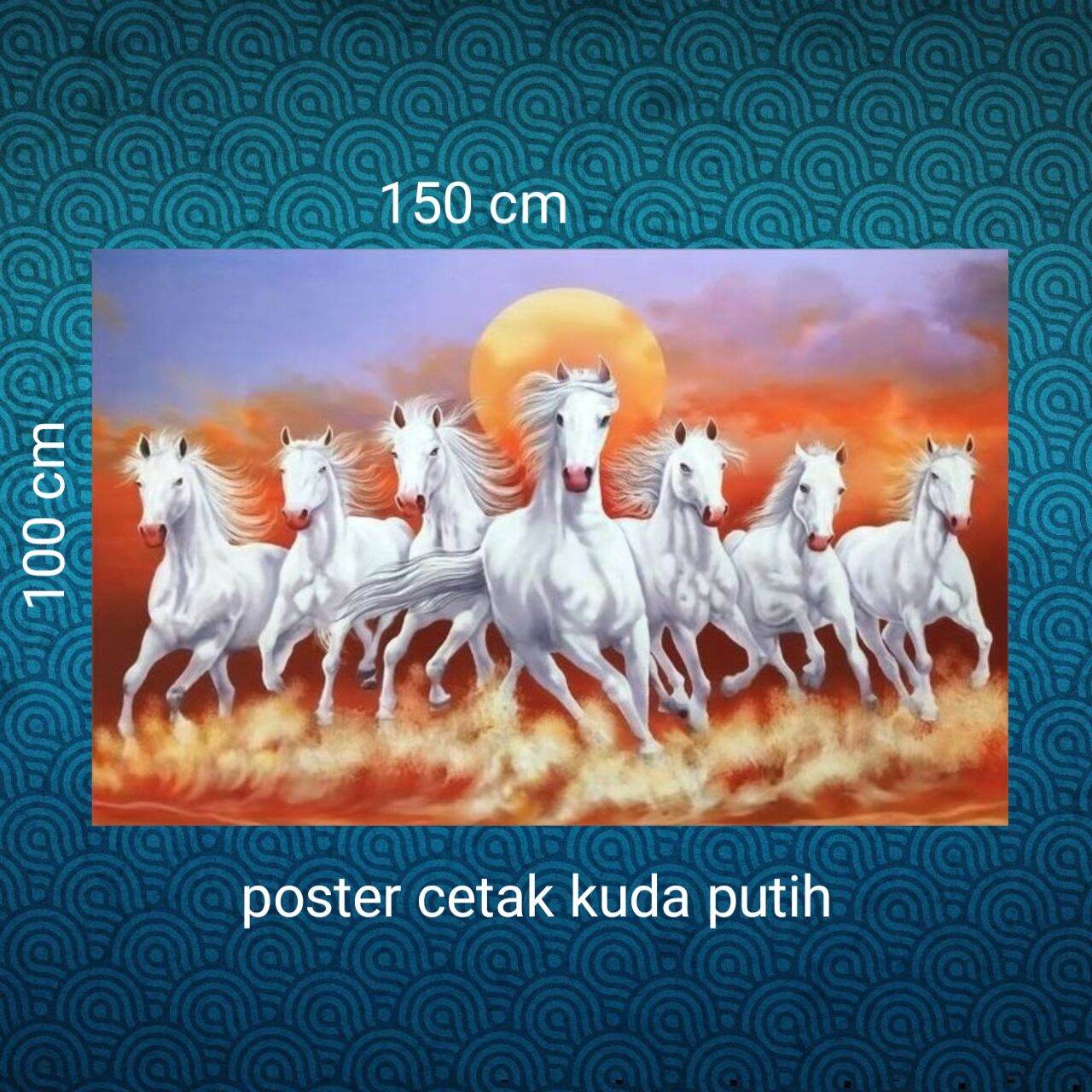 HIASAN DINDING KUDA PUTIH UKURAN JUMBO 100×70cm DAN 150×100cm /LUKISAN ...