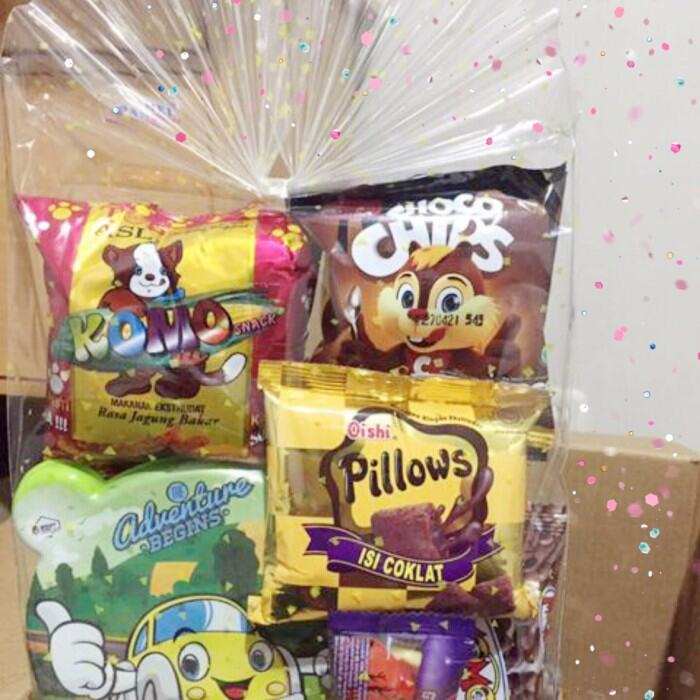 10 paket parsel ultah anak parsel snack ada misting/ botol minum ulang ...