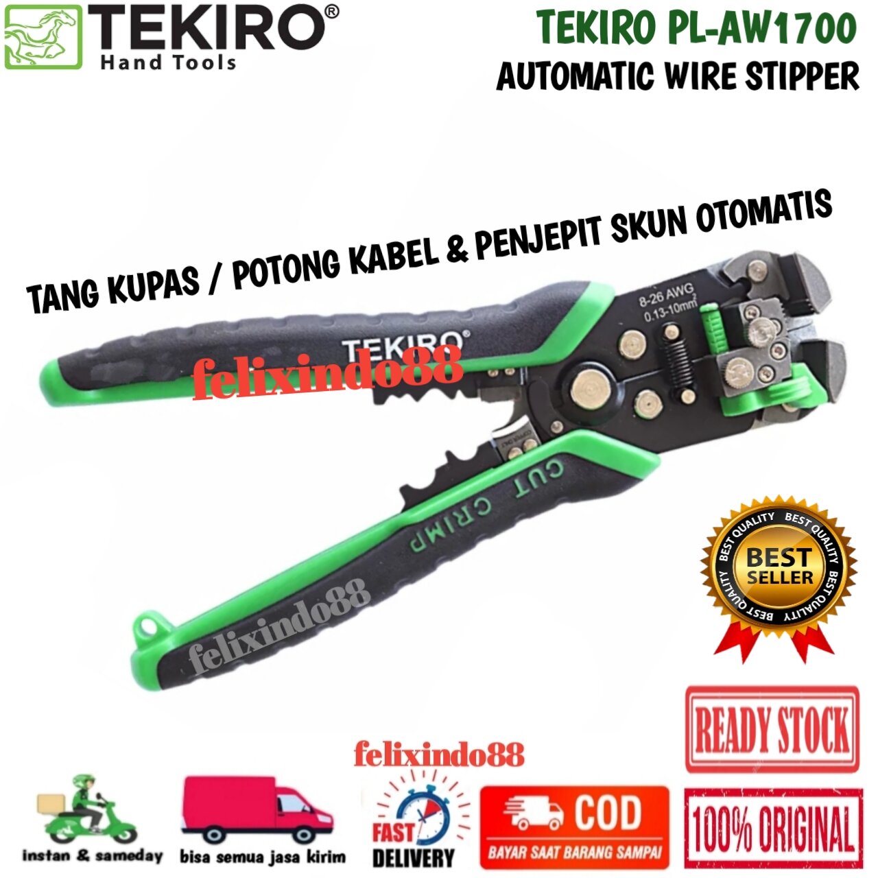 TANG POTONG KABEL OTOMATIS TEKIRO PL-AW1700 TANG CRIMPING SKUN TANG ...
