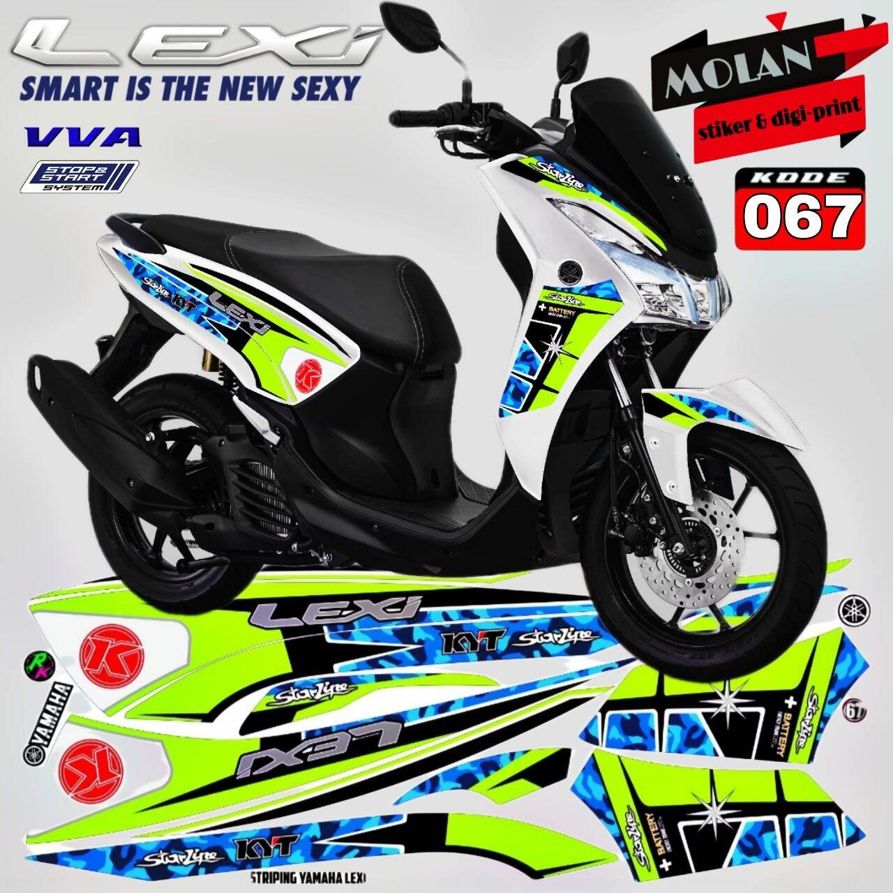 Decal Sticker Striping Variasi Yamaha LEXI 125 | Decal Lexi | Striping ...