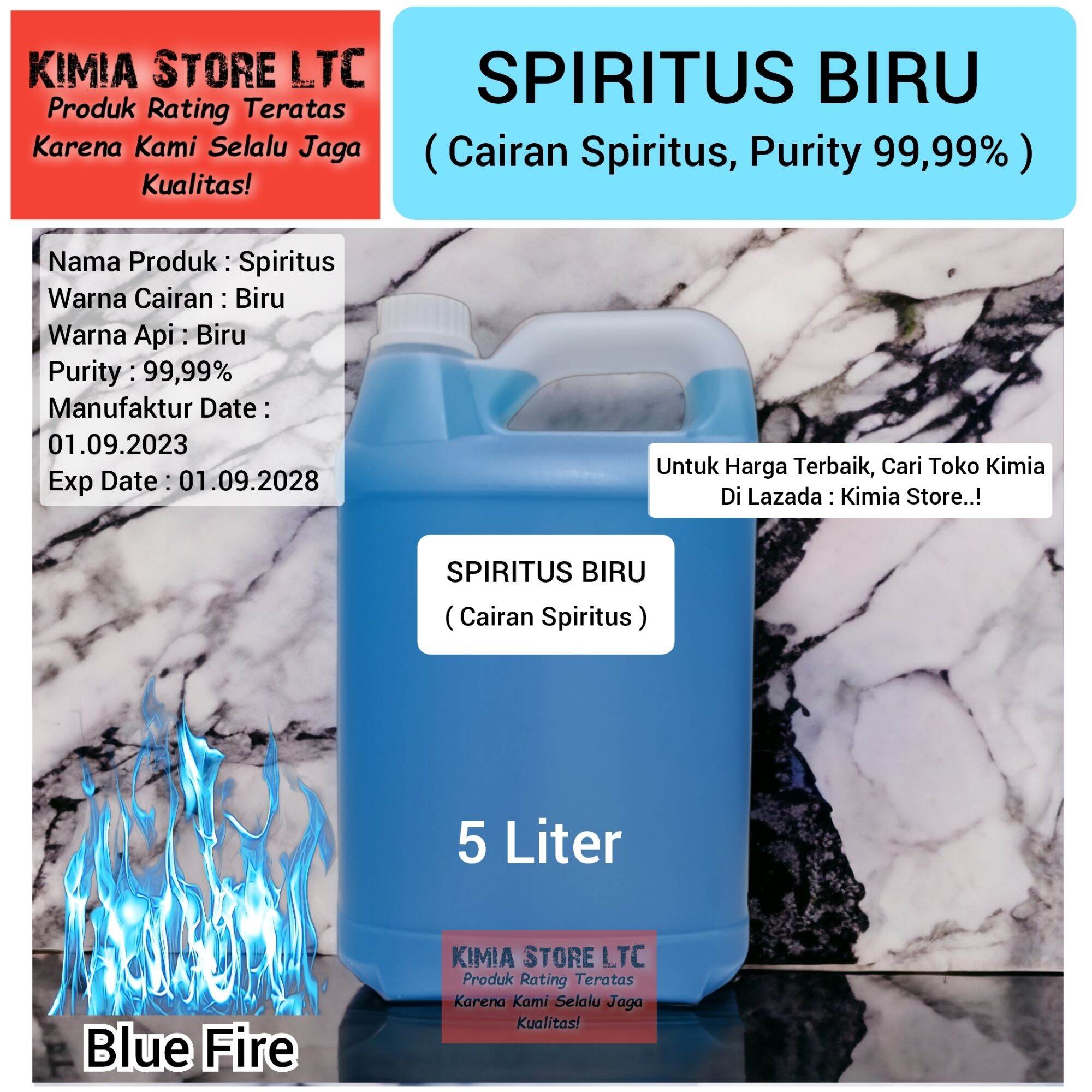 Spiritus Biru 1 Liter - 5 Liter / Cairan Spiritus | Lazada Indonesia