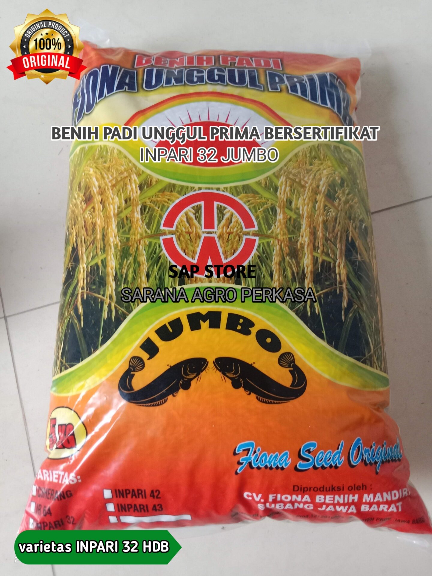 BENIH PADI INPARI 32 JUMBO Bersertifikat Label Ungu | 5 kg | Lazada ...