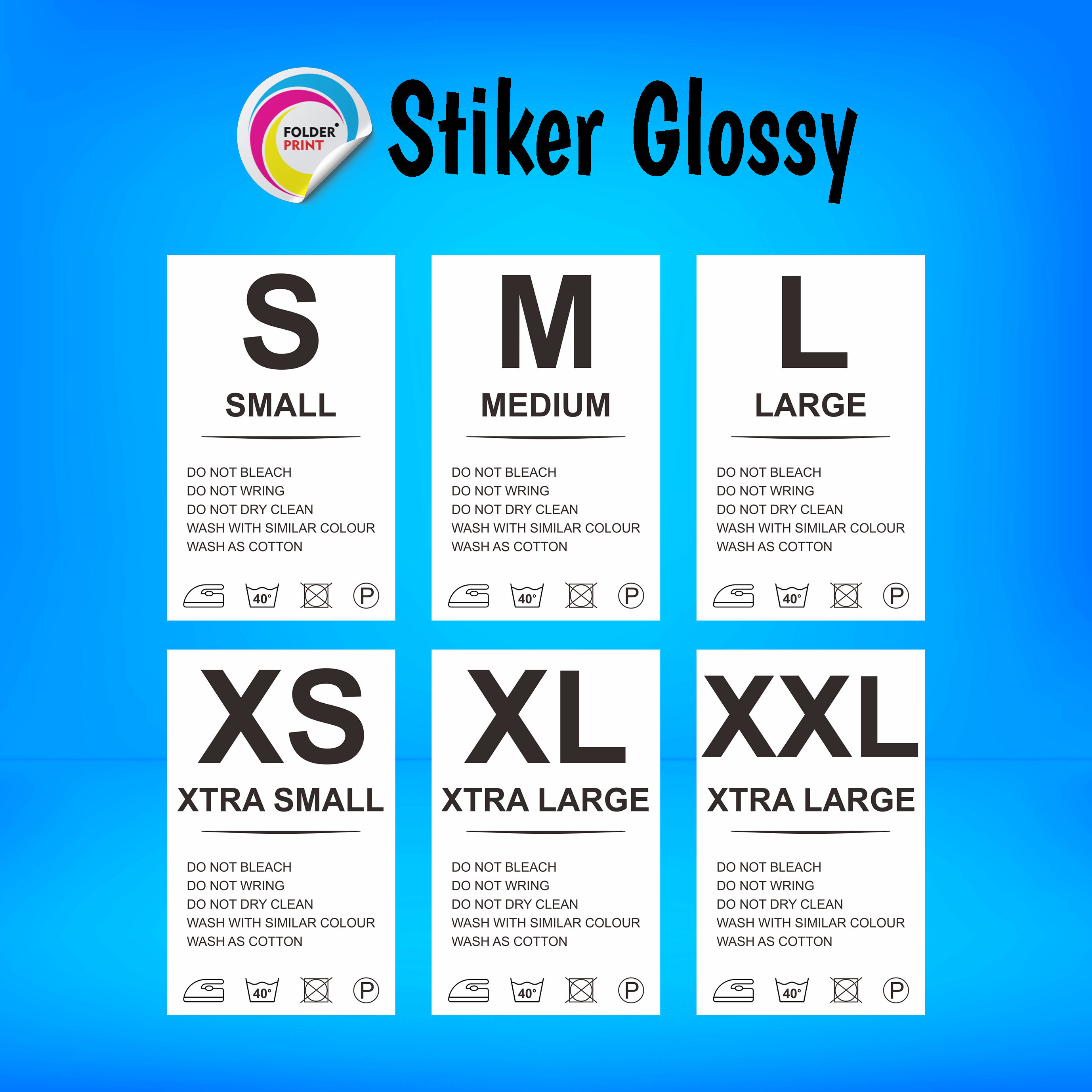 Cetak Stiker Ukuran Baju Label Size Custom Design Isi 100 Pcs | Lazada ...
