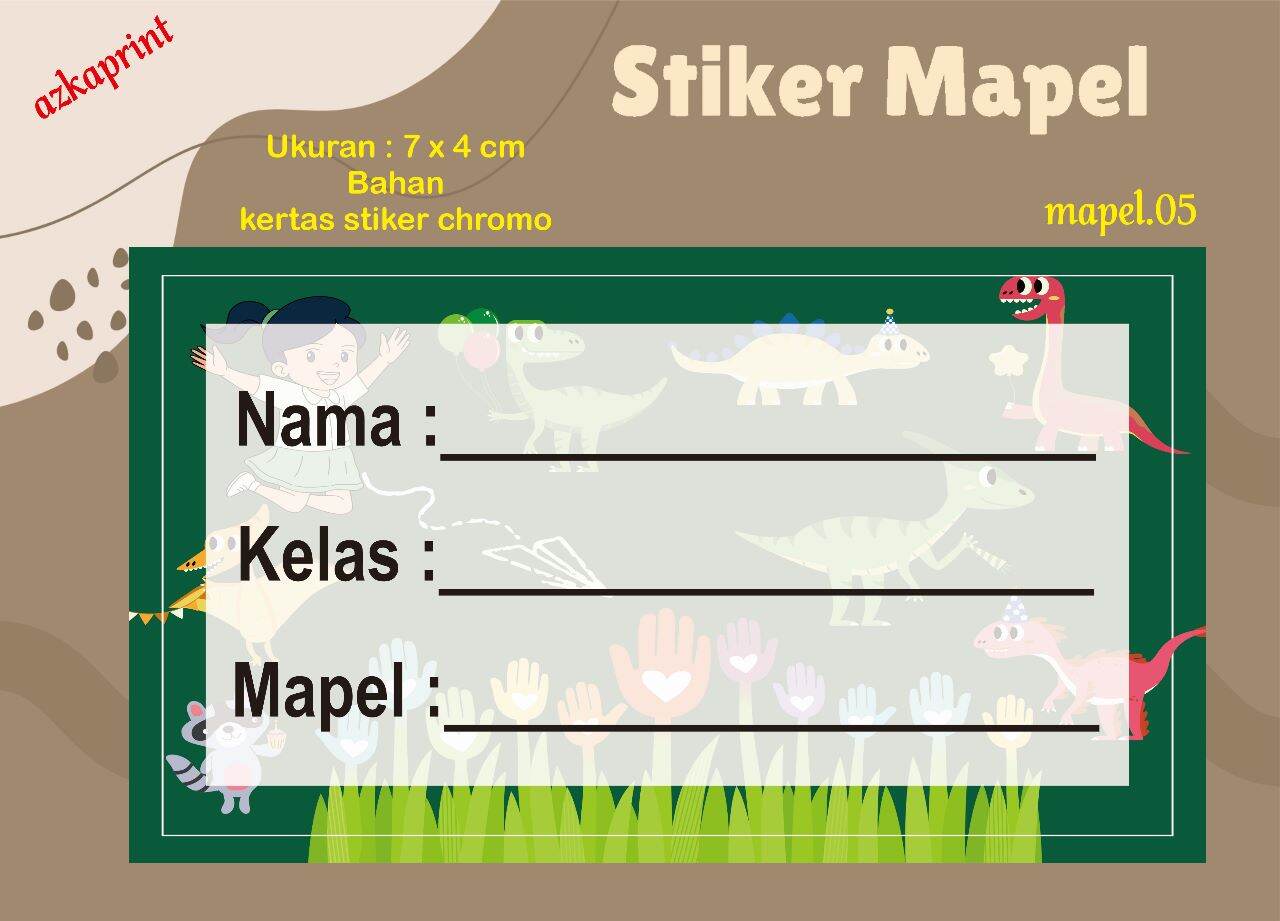25 pcs sticker mapel / sticker chromo / label sticker nama kelas mata ...
