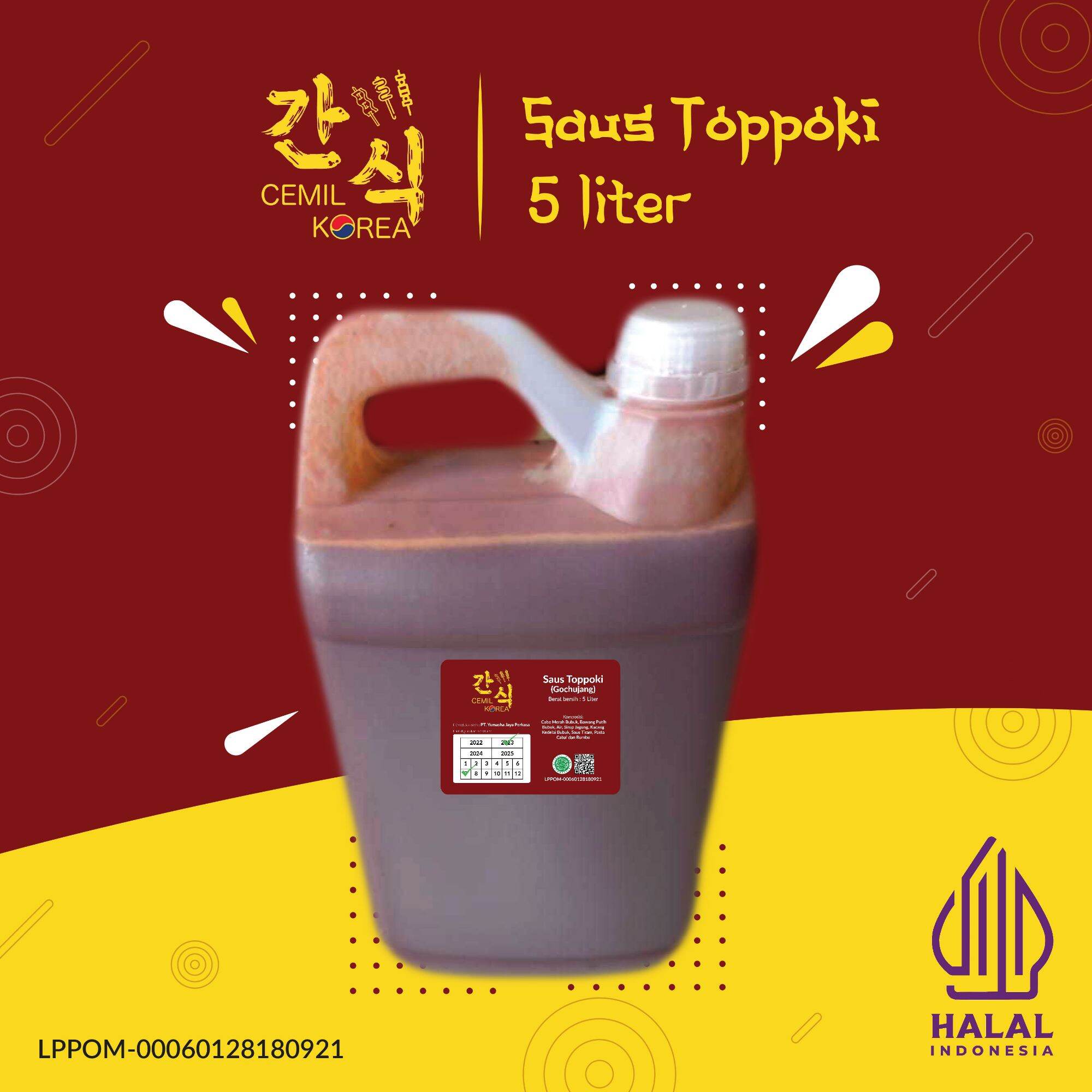 5 Liter Gochujang Sauce Saus Topokki Topoki Toppoki Tteokbokki Instan ...