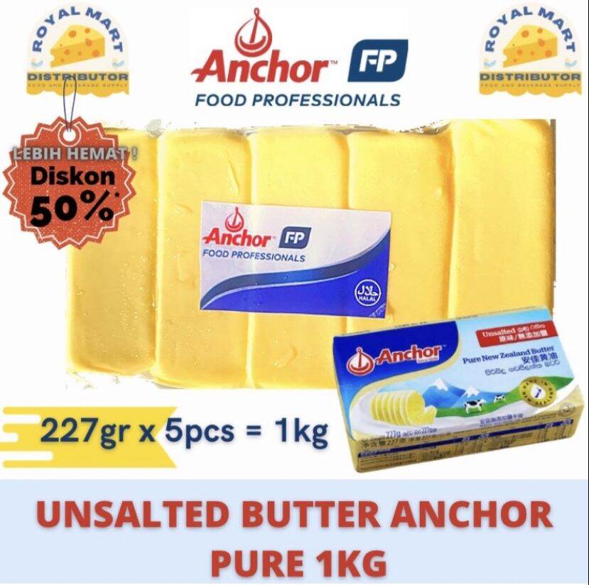 Unsalted Butter Anchor Pure 1kg ( original ) unsalted Pure butter ...