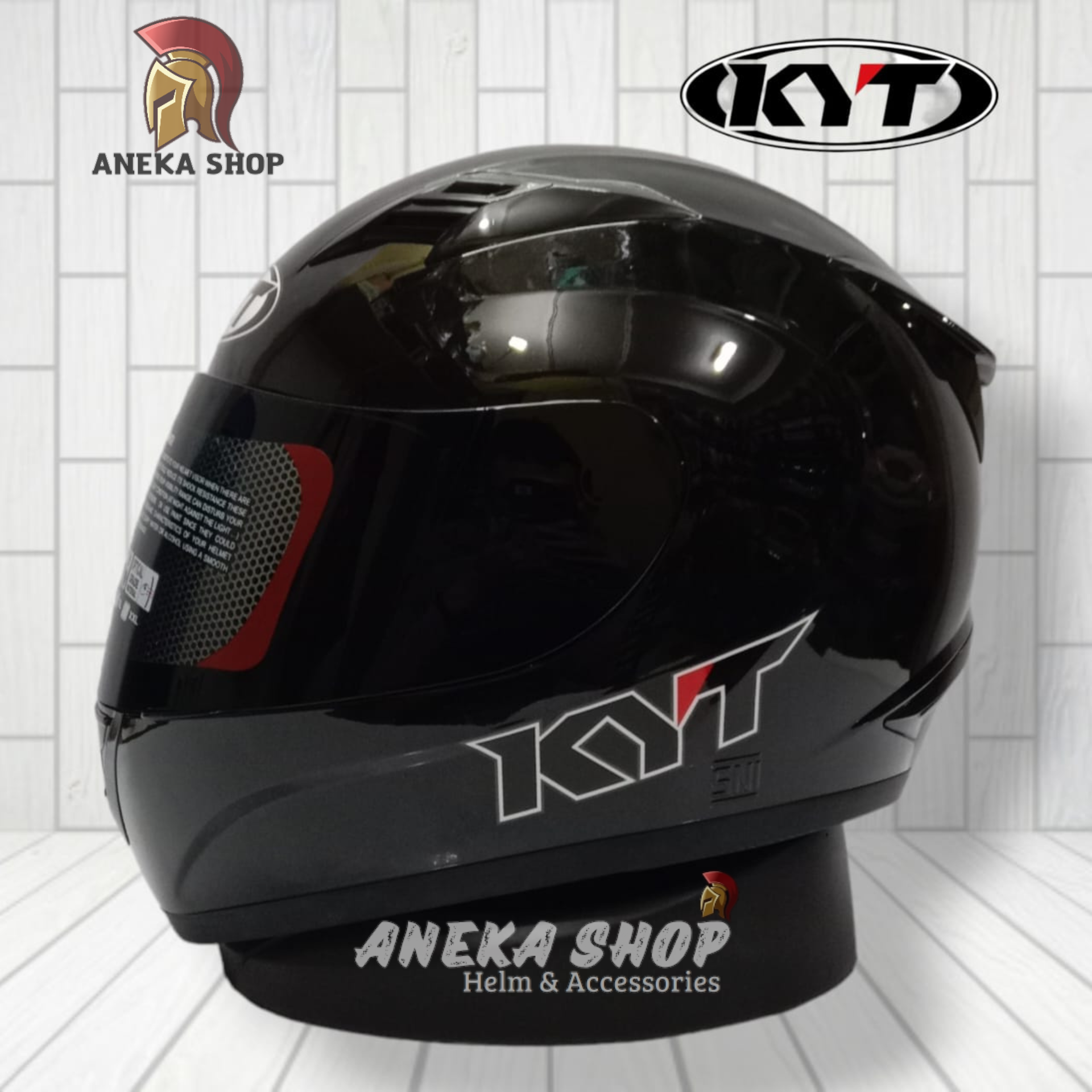 HELM KYT R10 SOLID BLACK GLOSSY | SINGLE VISOR | HELM SNI | Lazada ...