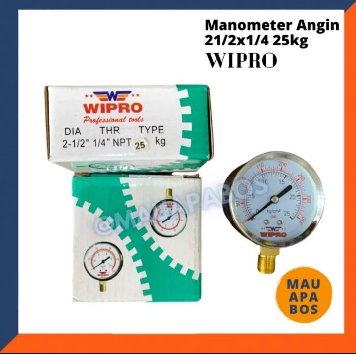 Wipro Pressure Gauge / Manometer Angin 2 1/2 x 1/4 25 kg | Lazada Indonesia