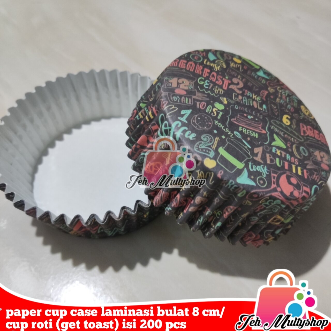 paper cup case laminasi bulat 8 cm/cup roti (get toast) isi 200 pcs ...