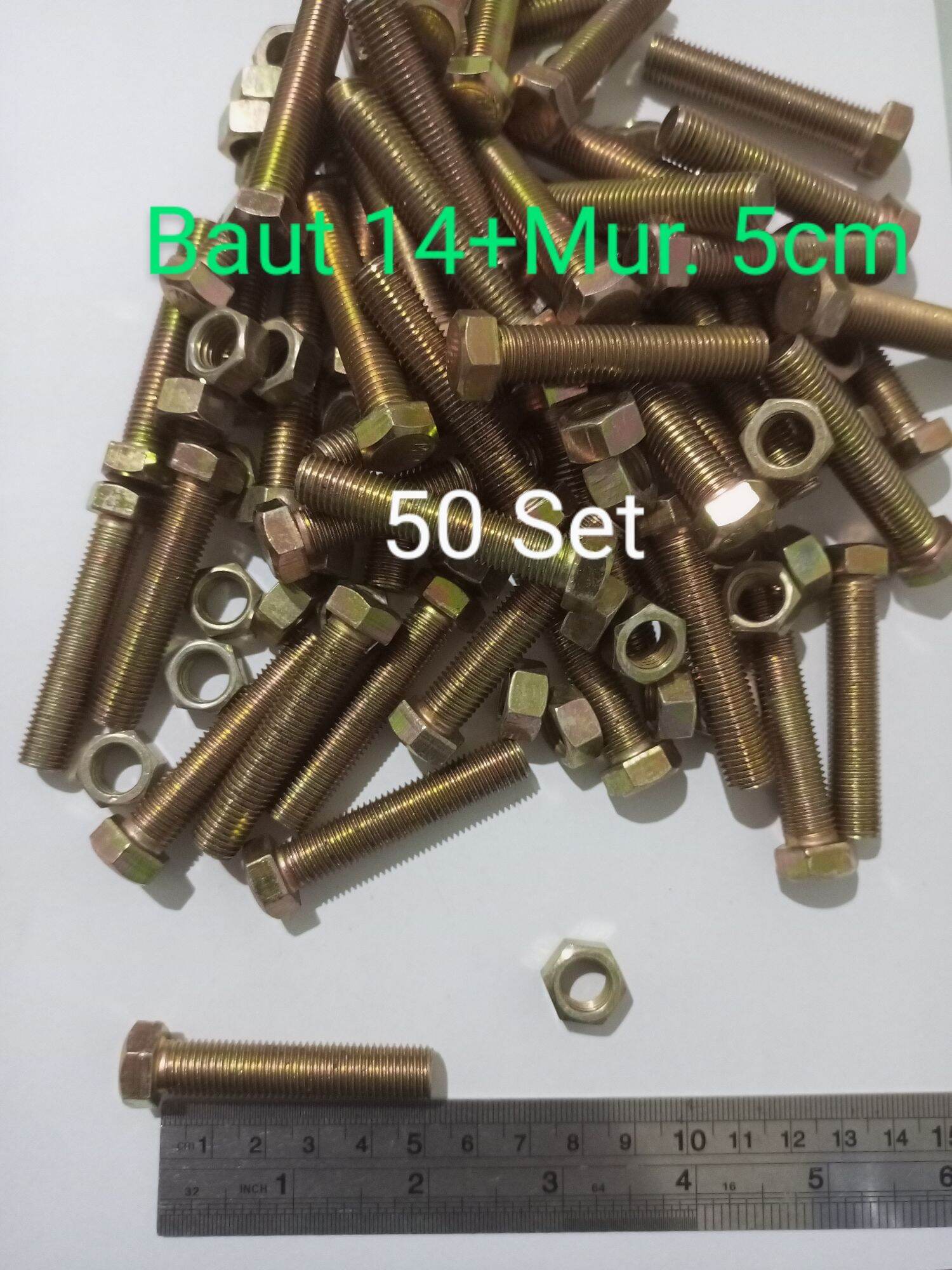 (Paket 50 Set) Baut 14 + Mur 10mm X 5cm | Lazada Indonesia