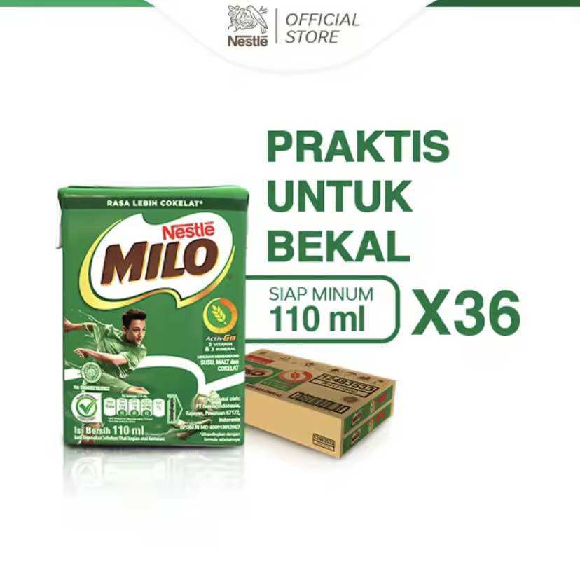 Milo Activ-Go 110ml UHT Susu Cokelat - 36Pcs | Lazada Indonesia