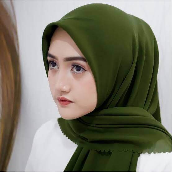 Kerudung Hijab Segi Empat Polos Bella Square Jilbab Segi Empat Hijau Army | Lazada Indonesia