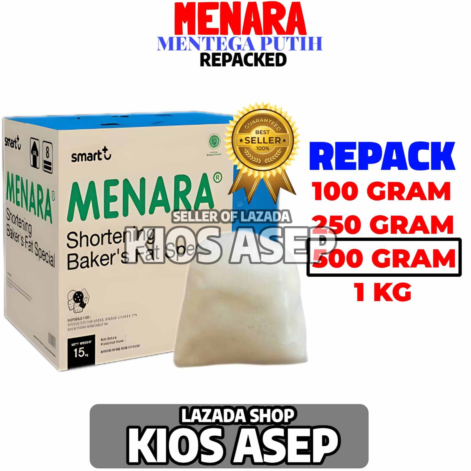 Menara Mentega Putih Shortening Bakery Fat 500 Gram Repack | Lazada ...