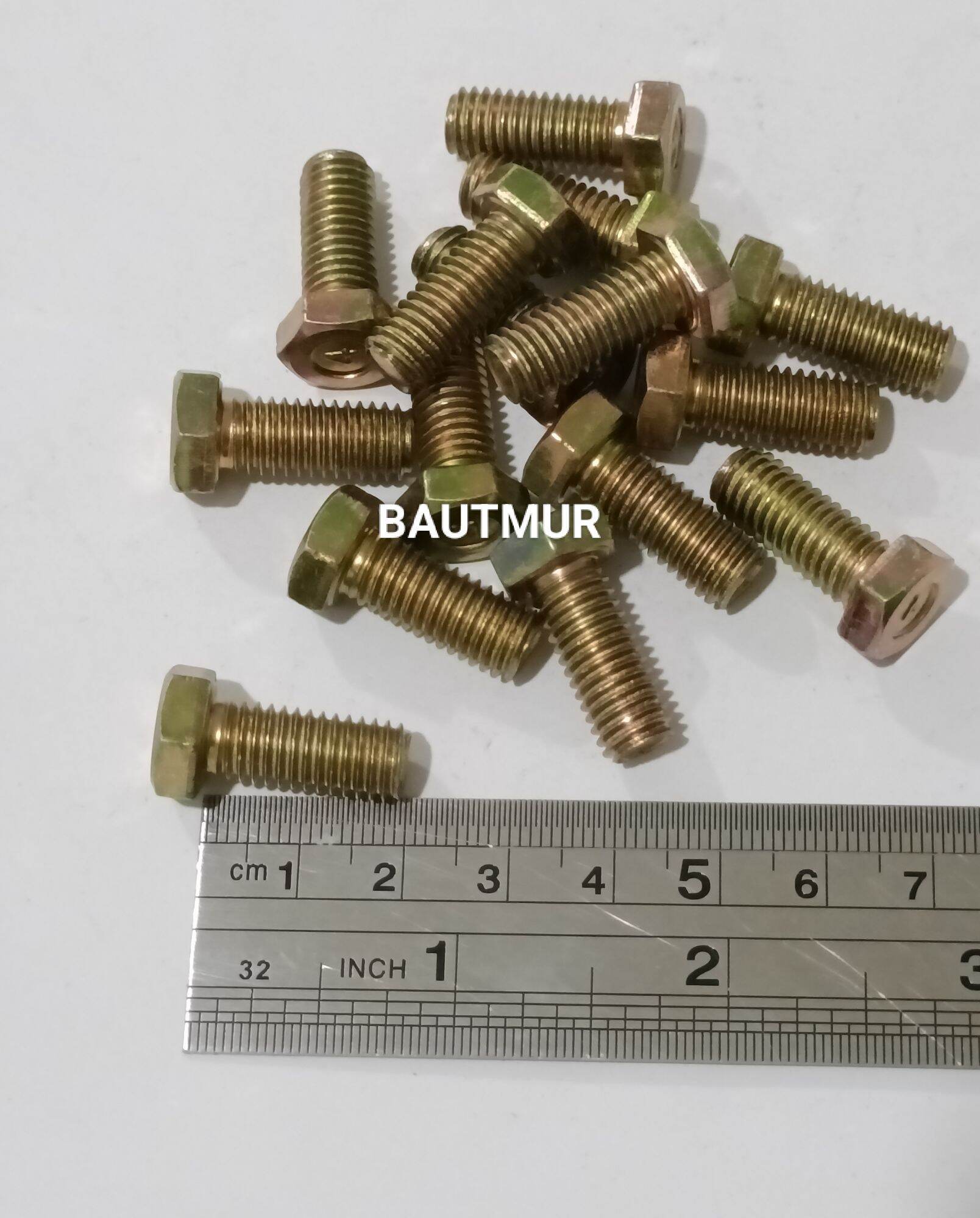 Baut Mur Kuning - Baut 12/8mm x 2cm (Paket 25pcs) | Lazada Indonesia