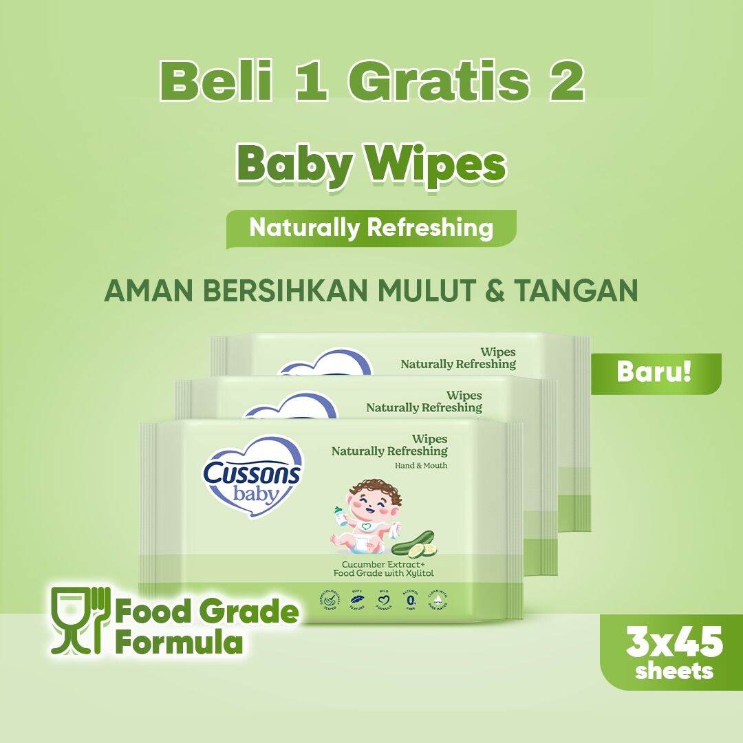 Cussons Baby Tisu Basah Beli 1 Gratis 2 isi 45s+45s - Tisu Basah Besar ...