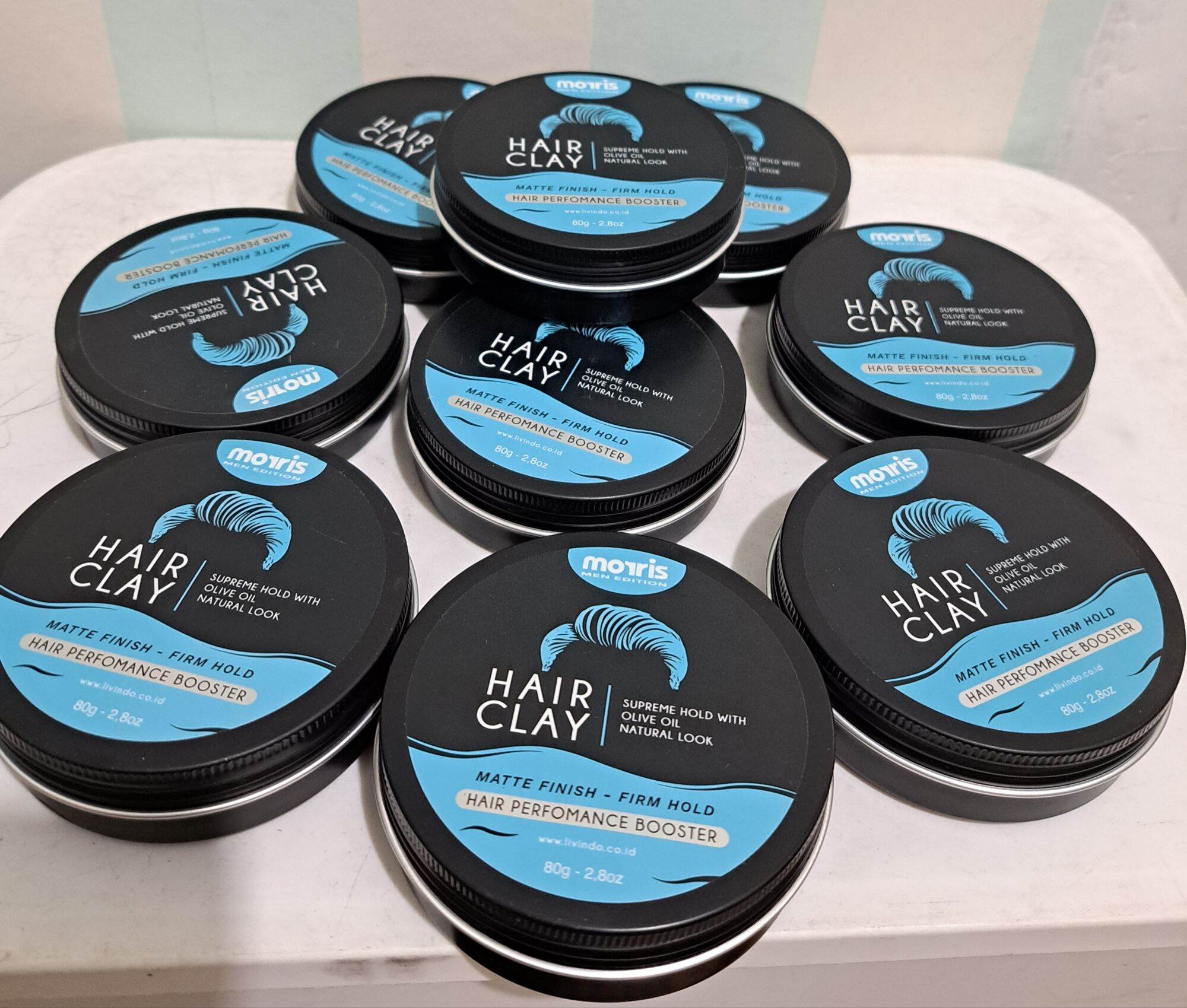 MORRIS HAIR CLAY MATTE FINISH FIRM HOLD 80g 2.8 oz EASY STYLING CLAY ...