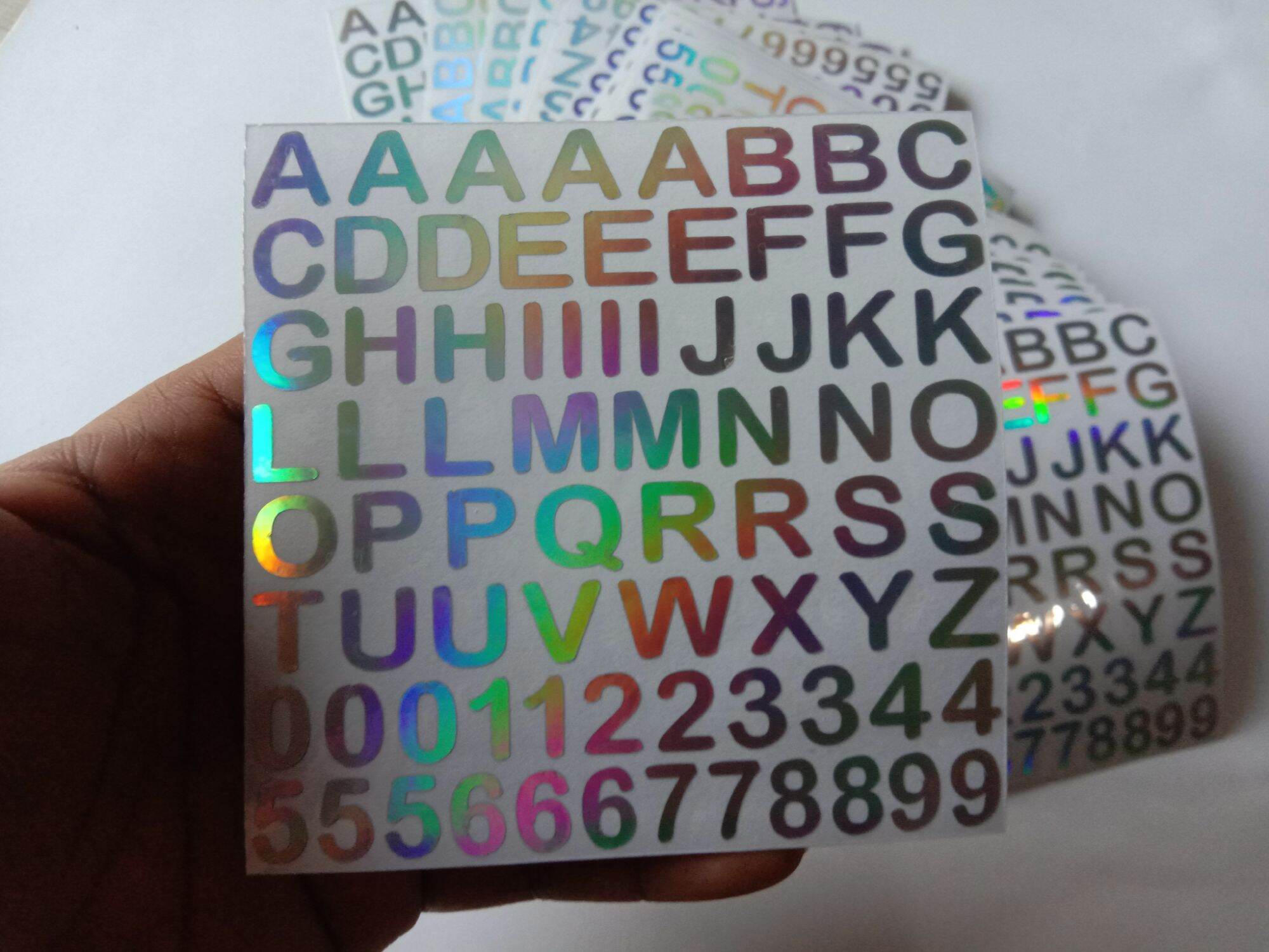 Sticker huruf abjad 1 lembar stiker cutting huruf abjad acesoris motor ...