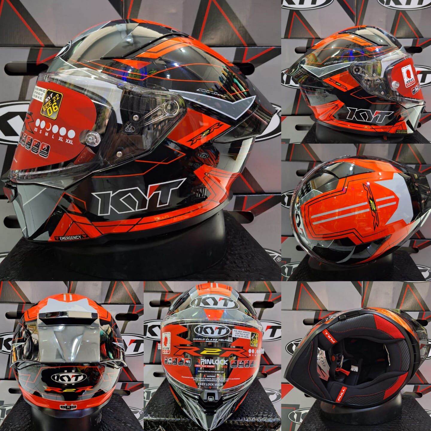 Helm Full face KYT R2R MOTIF SPESIAL LED BLACK RED KYT R2R ORIGINAL ...