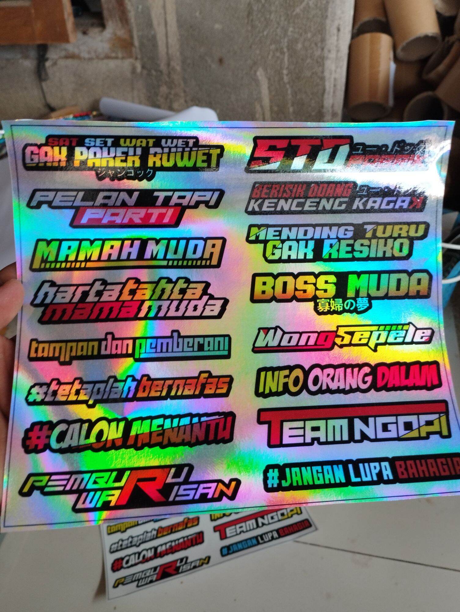 Stiker Kata Kata Racing Hologram / Stiker Variasi Motor / Stiker Helm ...