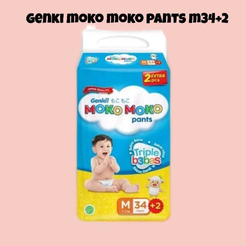Genki Moko Moko Pants M34+2 L30+2 XL26+2 S22+2 M19+2 L17+2 XL 15+2 | Lazada Indonesia