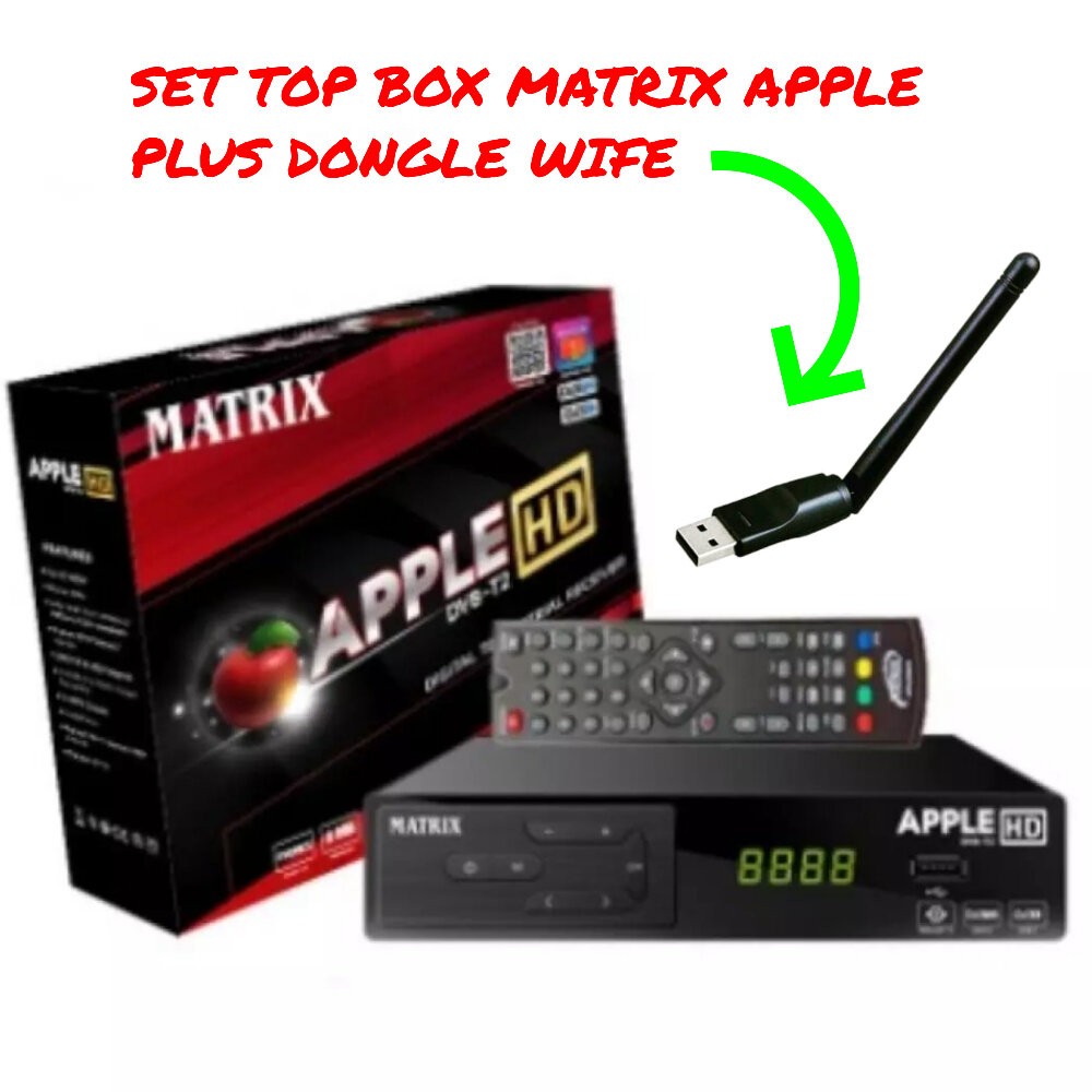SET TOP BOX TV DIGITAL PLUS USB ADAPTER DONGLE WI-FI DVB T2-C+ MATRIX ...