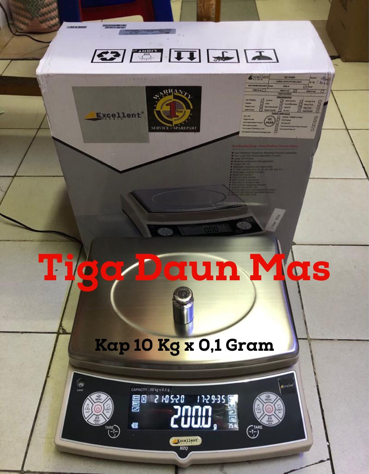 Timbangan Analitik Excellent HZQ 10 Kg Akurasi 0,1 Gram Timbangan ...