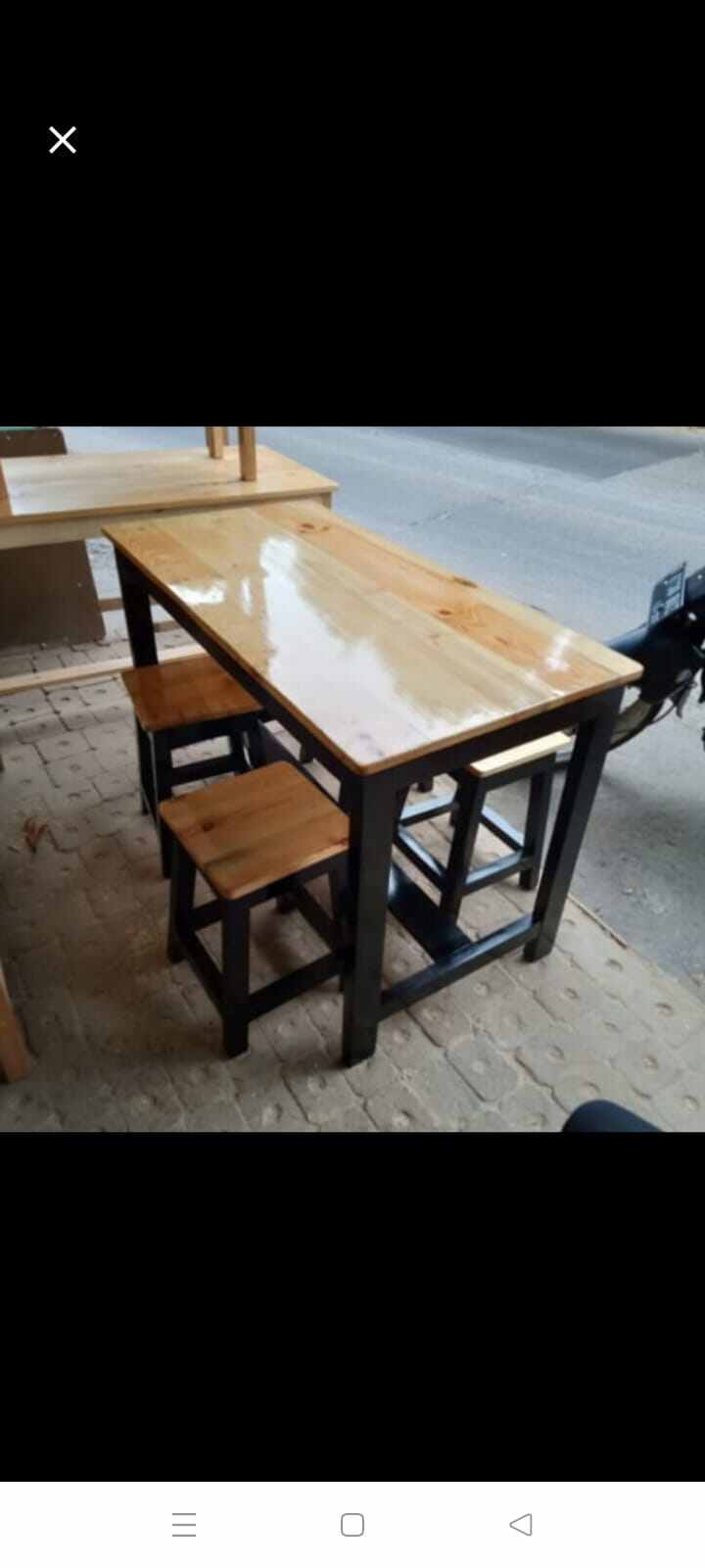 meja buat di warkop set jati pinus modern bahan kayu jati Belanda ...