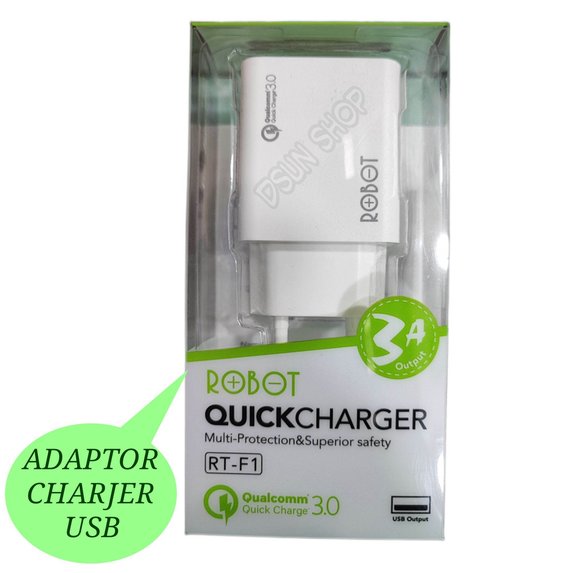ROBOT RT-F1 Single Port Quick Charger 18W Fast Charging Original ...