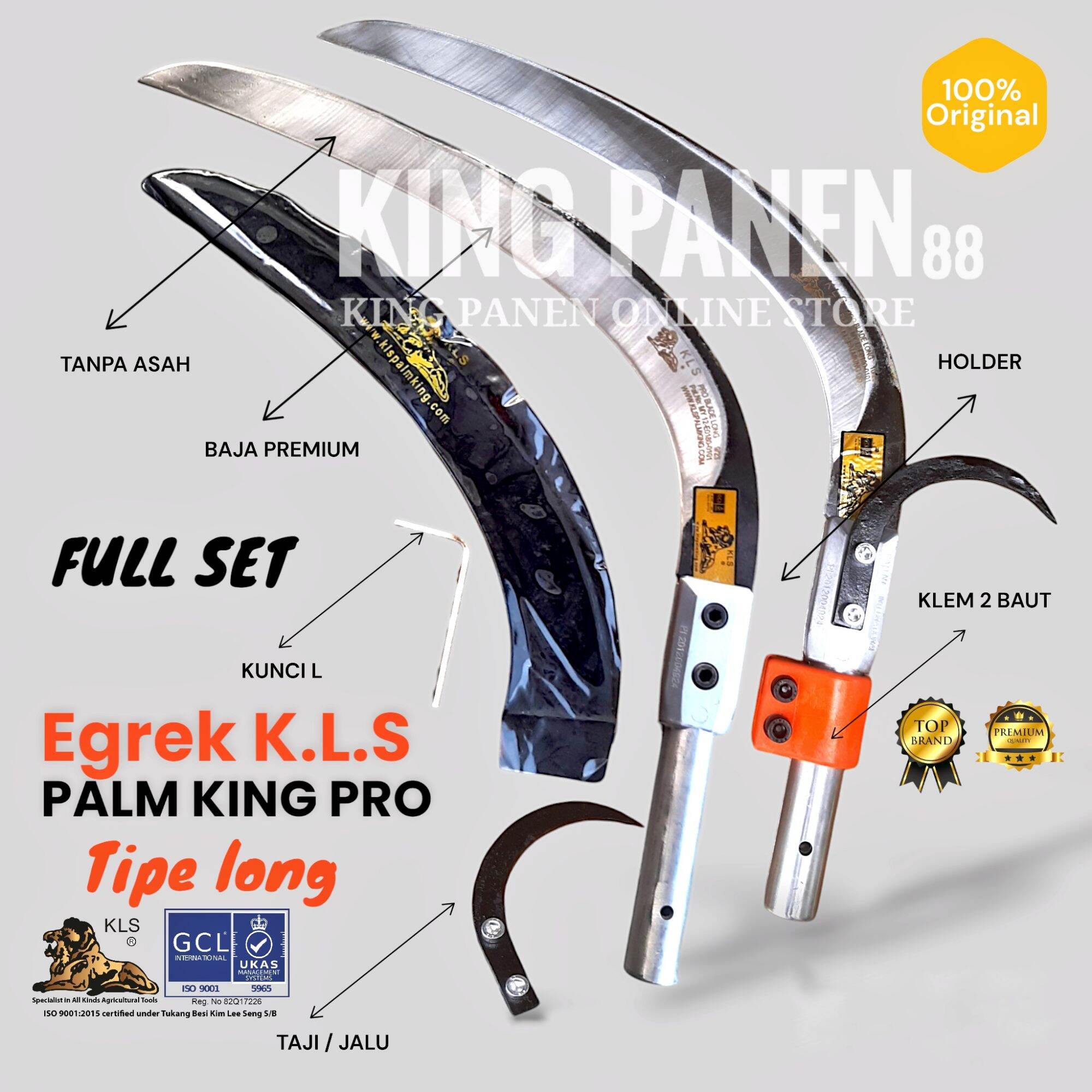 Egrek KLS palm king pro tipe long + Taji / klem dua baut / original made in malaysia | Lazada ...