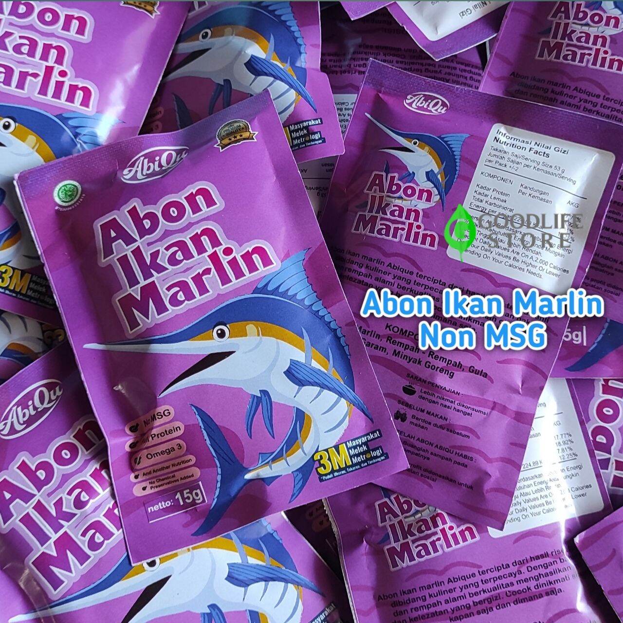 Abon Ikan Marlin Abon Sehat Non MSG Abiqu Sachet 15 Gram | Lazada Indonesia