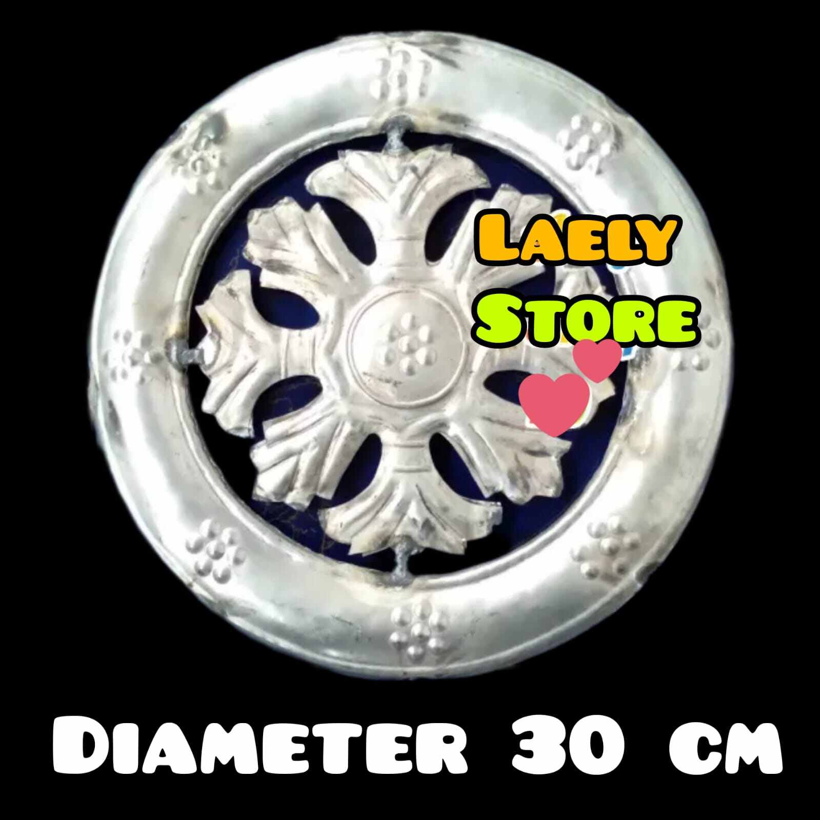 ornamen motif ring bunga unik plat besi ukuran diameter 30cm tampilan ...