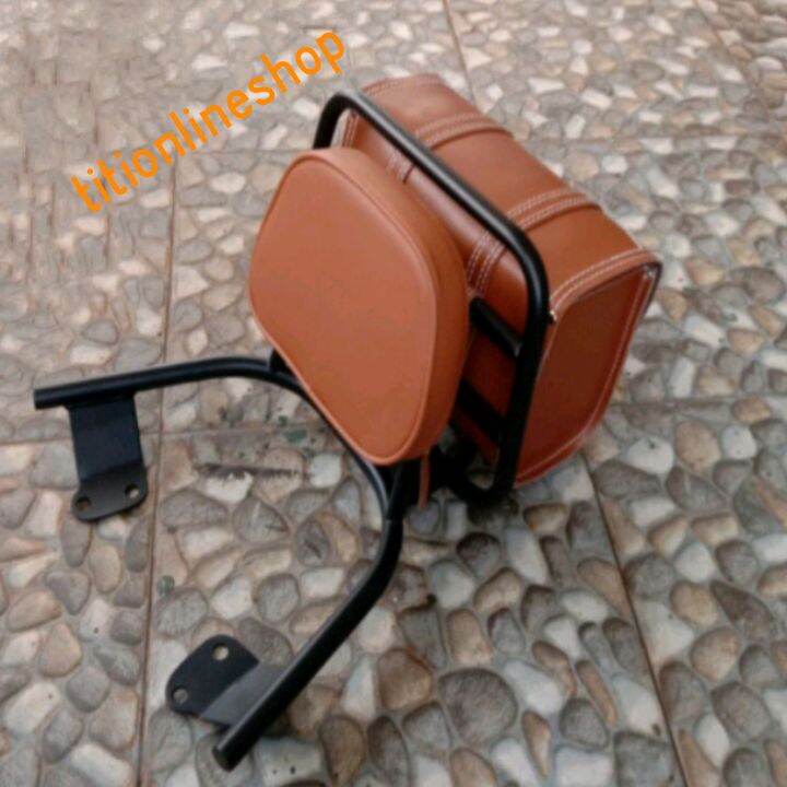 Back Rack + bantalan + Side Bag untuk Yamaha Fazzio aksesoris Fazzio ...
