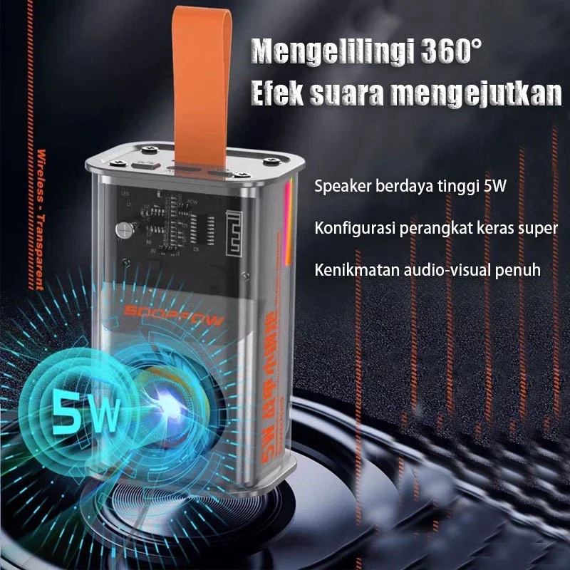 Speaker Bluetooth transparent A036-Plus 5watt big bass mini | Lazada Indonesia