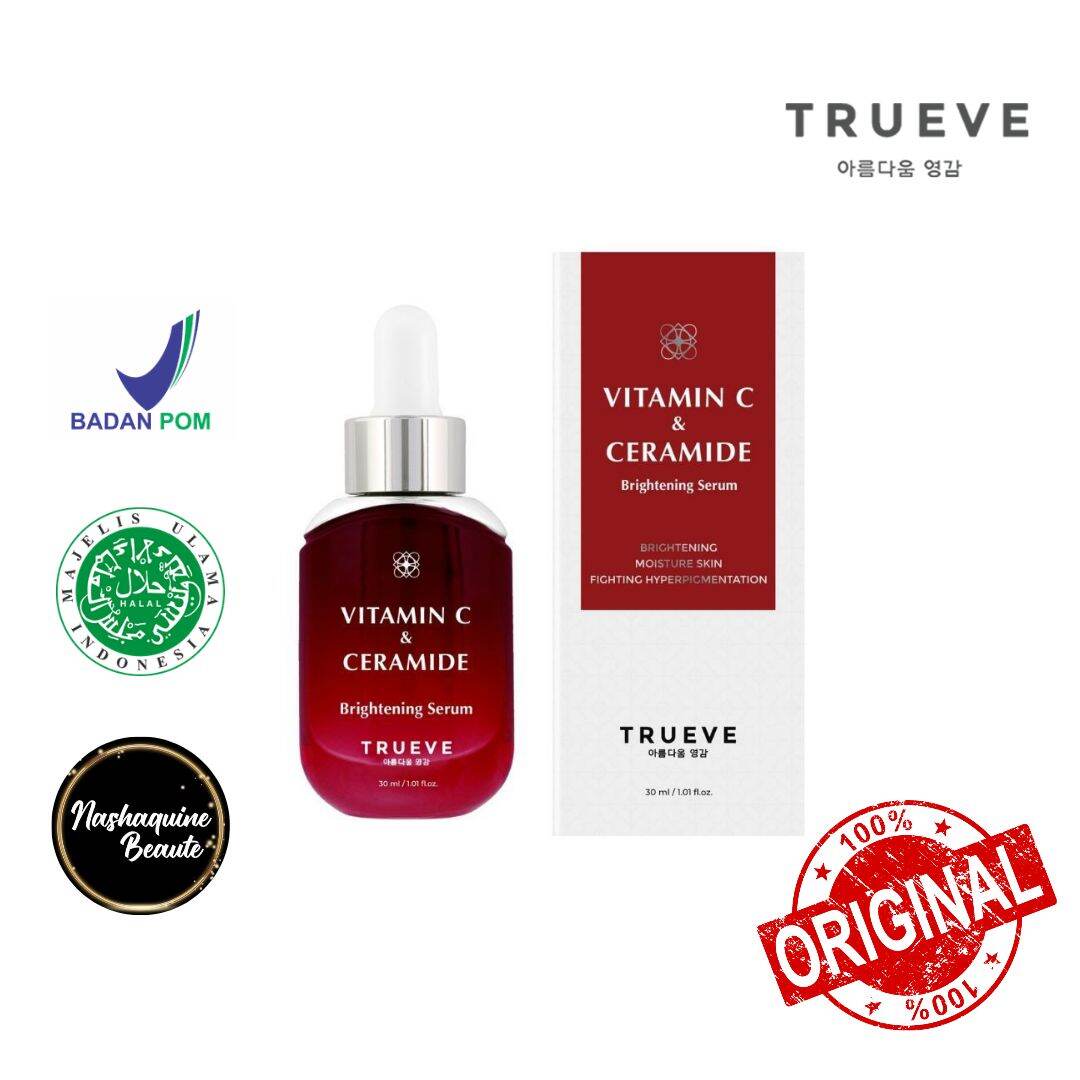 TRUEVE VITAMIN C & CERAMIDE Brightening Serum 30 ML, Serum Wajah ...