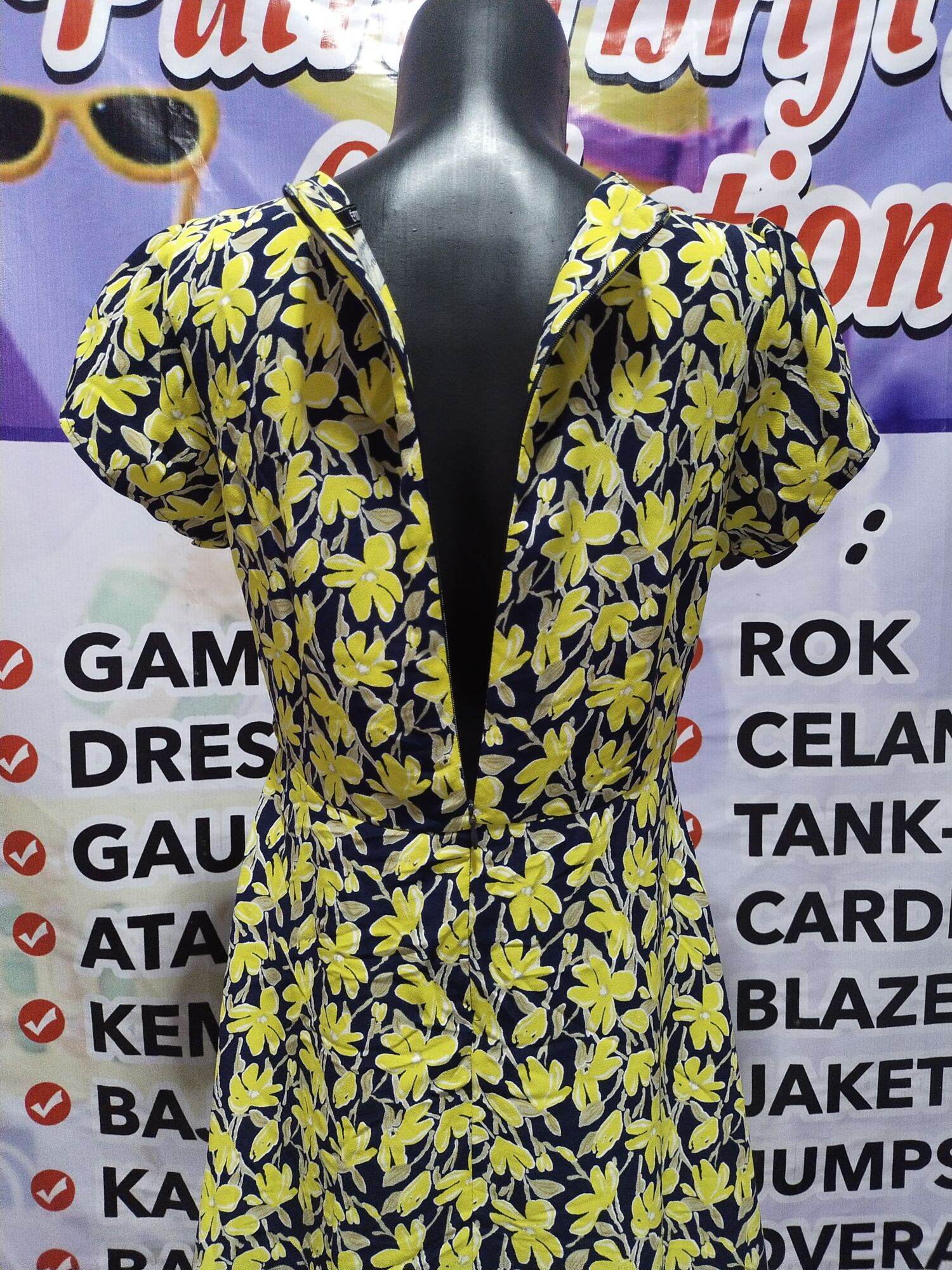 Minidress bunga kuning brand (Ld 90cm) PB 87cm | Lazada Indonesia