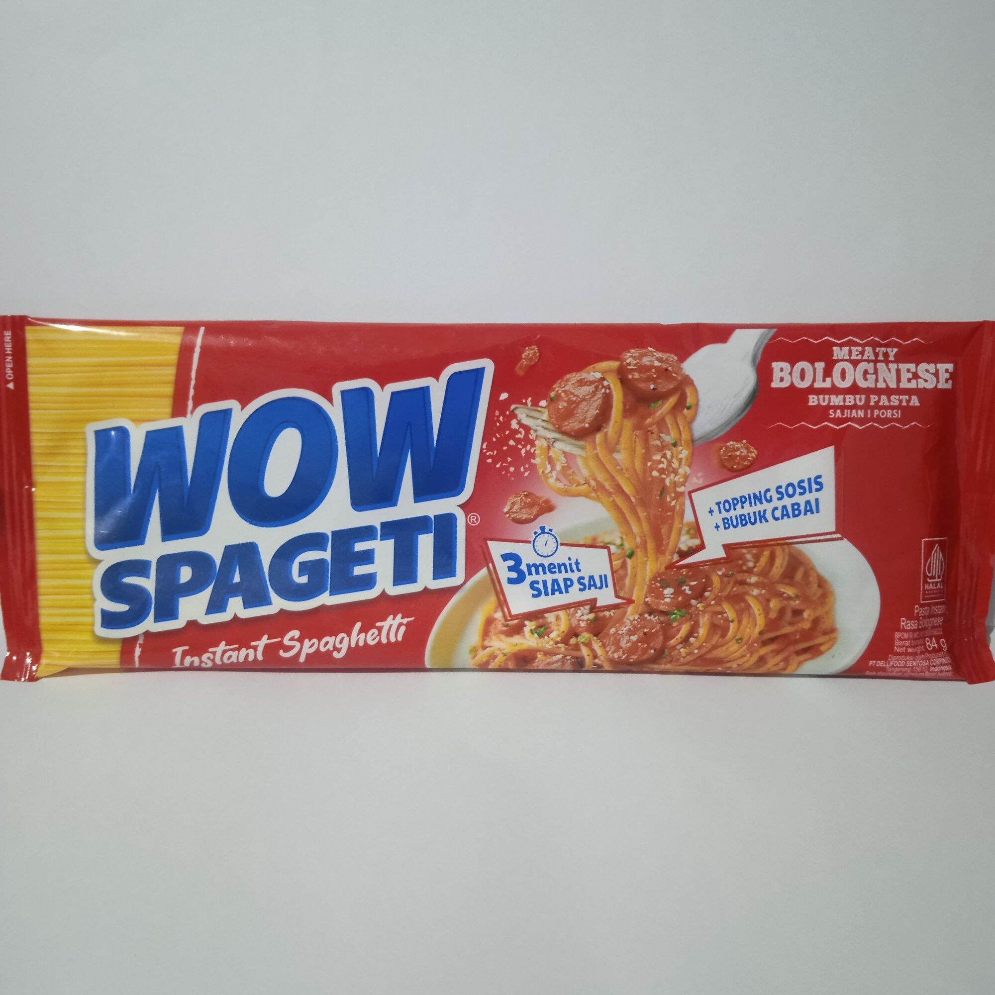 10 bungkus spageti WOW spaghetti sphagetti instant siap saji bolognese carbonara aglio olio ...