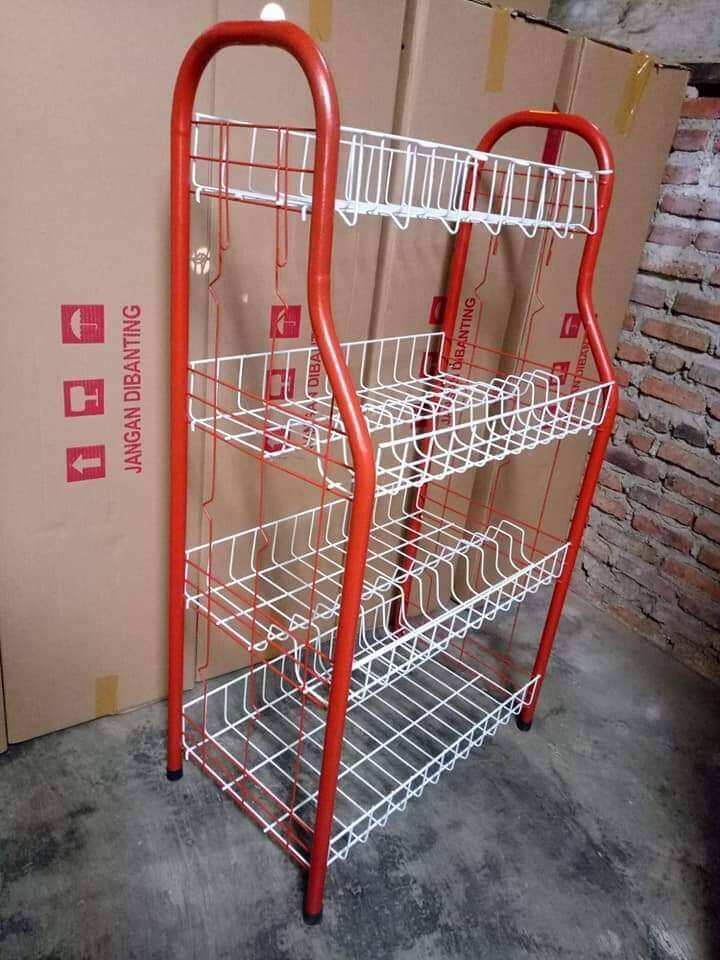 Rak piring model jadul 4 susun atau 4 tingkat kuat awet dan anti karat ...