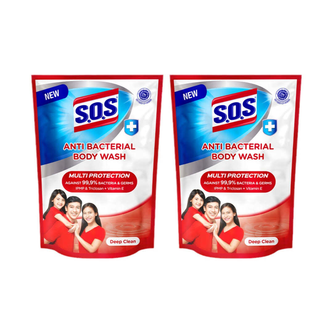 SOS Body Wash Antibacterial Reff 430ml-Sabun mandi Anti bakteri dari ...