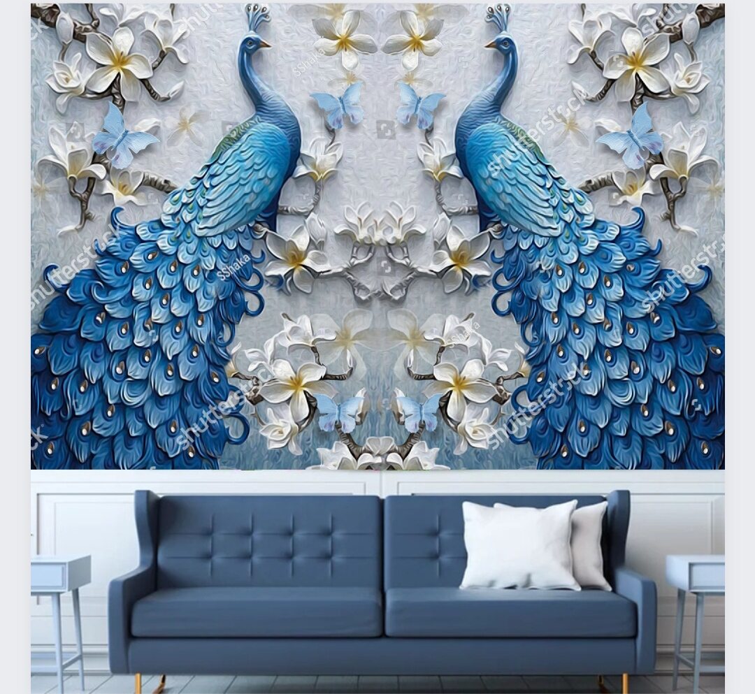 Wallpaper dinding custom Burung Merak - Wallpaper burung merak | Lazada ...