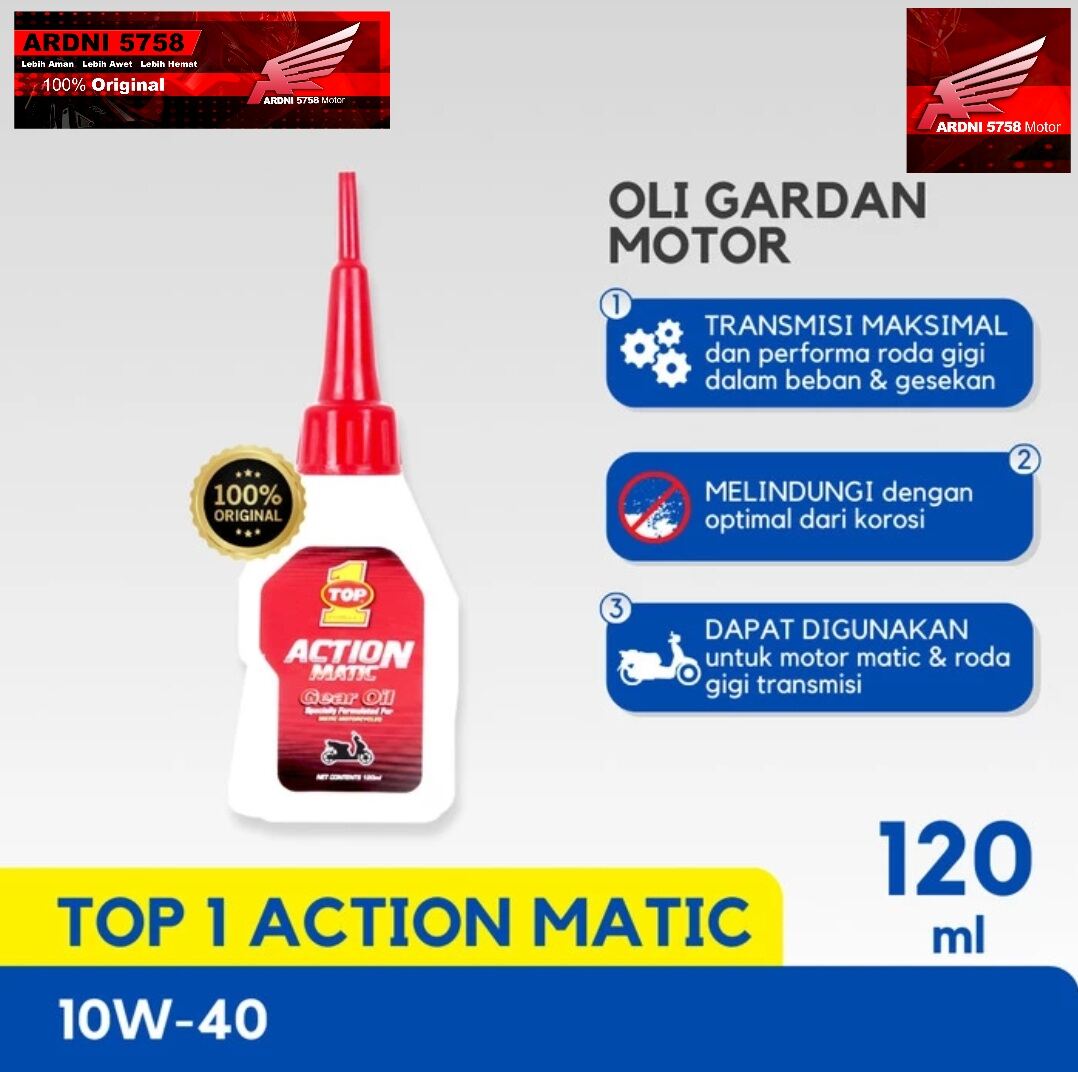 TOP1 ACTION MATIC 10W-40 120ML OLI GIR RASIO TRANSMISI GARDAN MOTOR MATIC METIK TOP 1 | Lazada ...