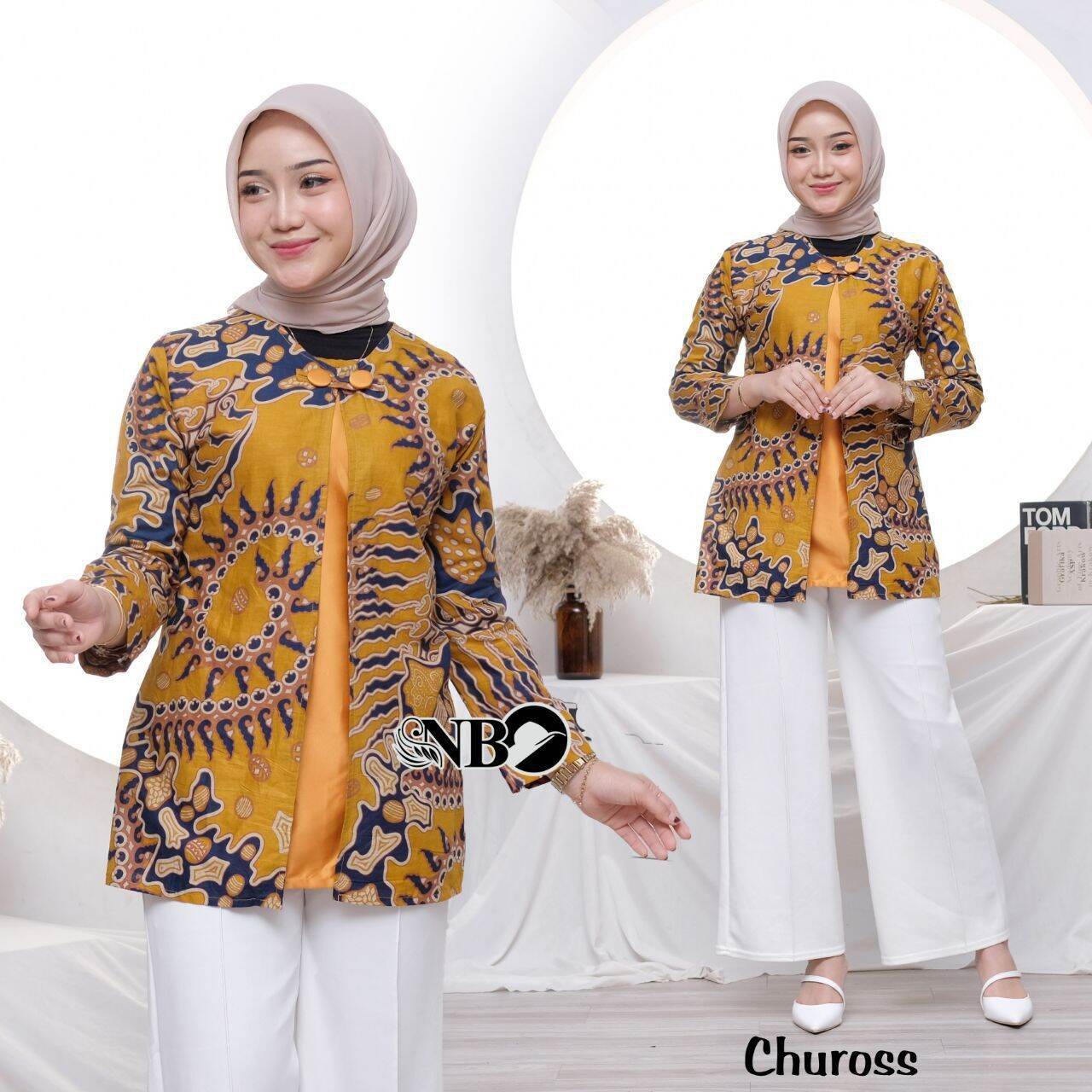 Model Blouse Batik Kombinasi Model Baju Batik Wanita Modern Arsip