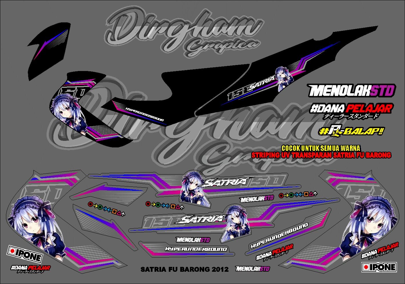 Striping variasi transparan UV original sticker transparan Suzuki ...