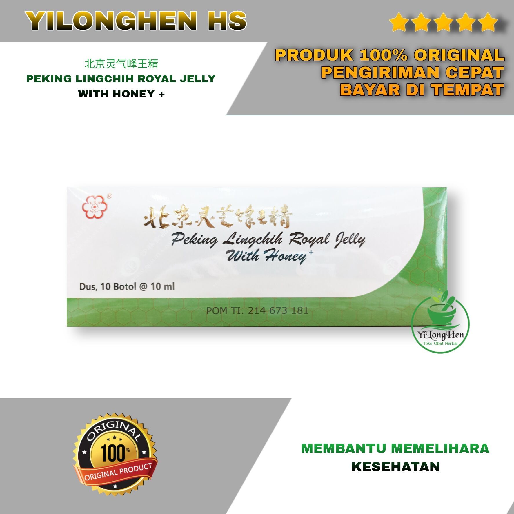 Peking Lingchih Royal Jelly with Honey Plus Isi 10 Cair Mei Fah Brand Obat Stamina dan Daya ...