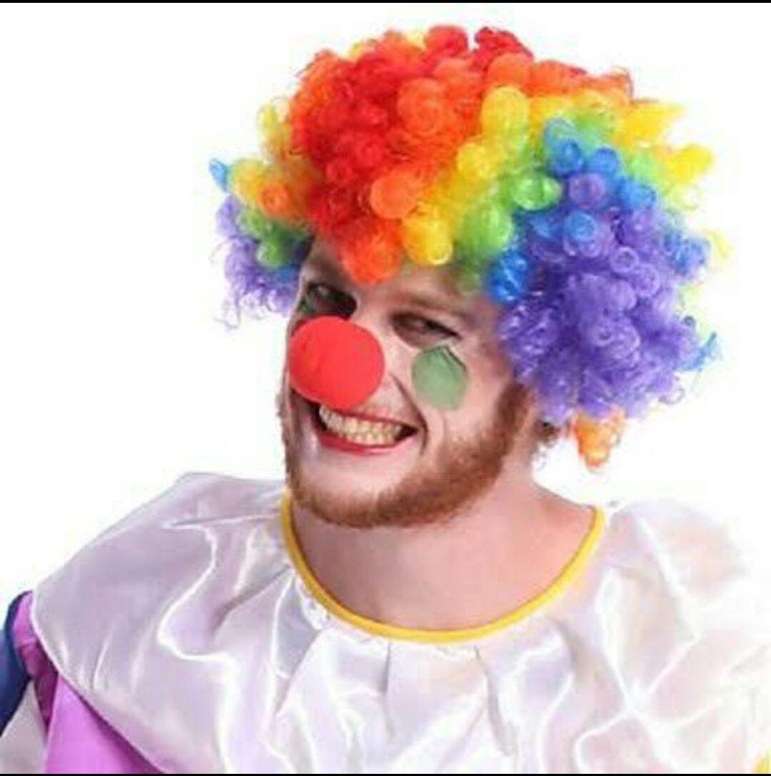 Wig Rambut Badut Keriting Warna Warni Pelangi | Lazada Indonesia
