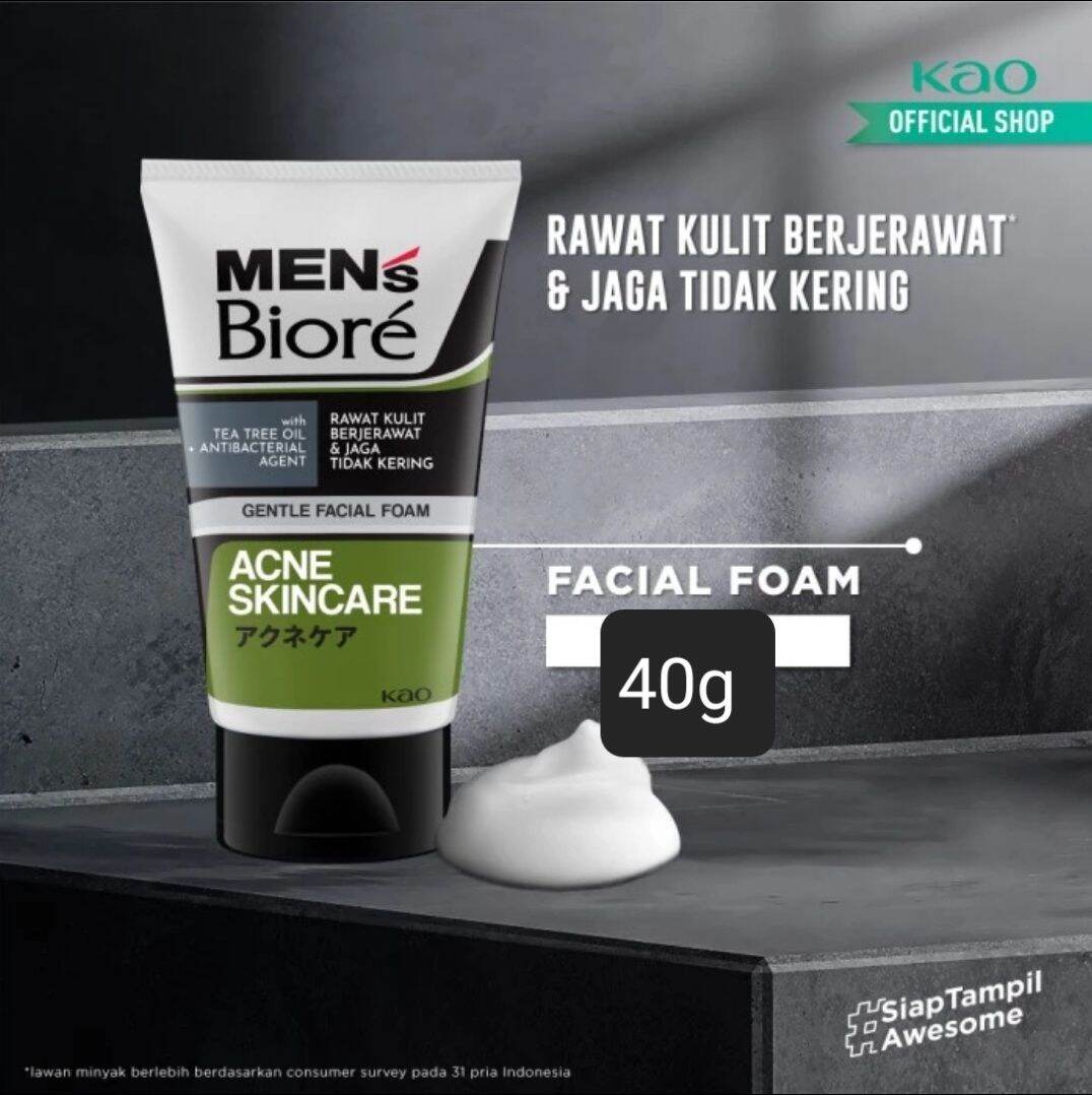 BIORE Men's Facial Foam Sabun Cuci Muka Pria 40 /100 g | Lazada Indonesia