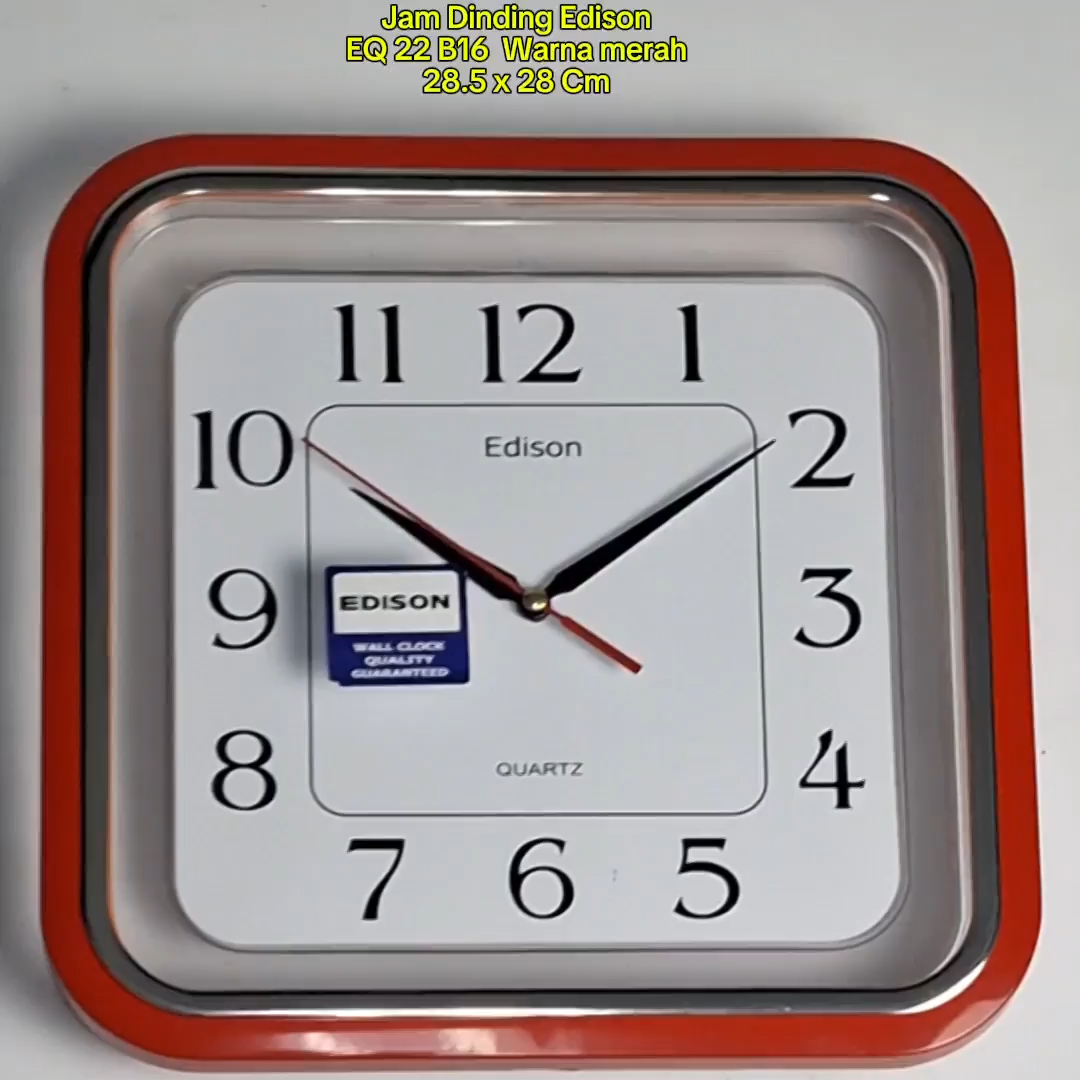Jam Dinding Edison EQ 22 B16 Ukuran 28.5cm x 28cm | Lazada Indonesia