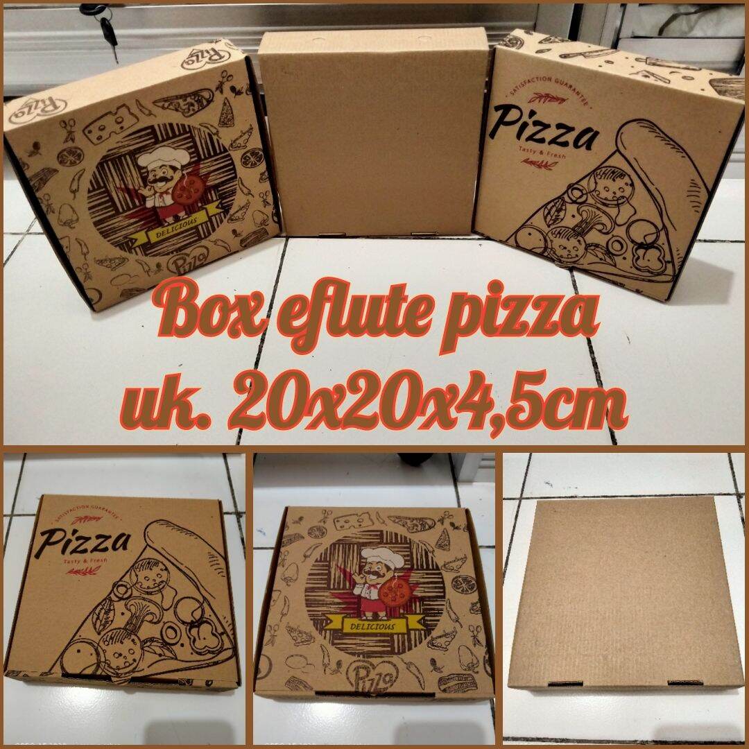 10pcs Box eflute pizza 20x20x4,5cm DOS kemasan packing | Lazada Indonesia
