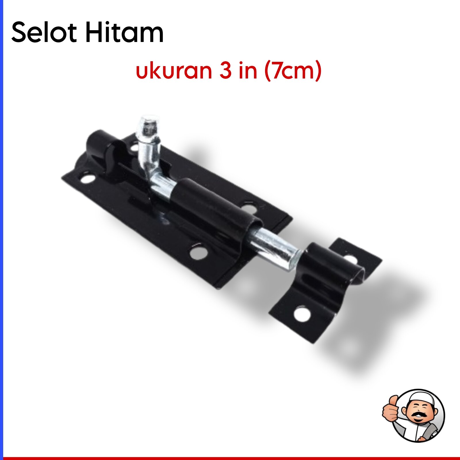 Selot pintu jendela besi ukuran 3 in 7cm lengkap dengan sekrup | Lazada ...