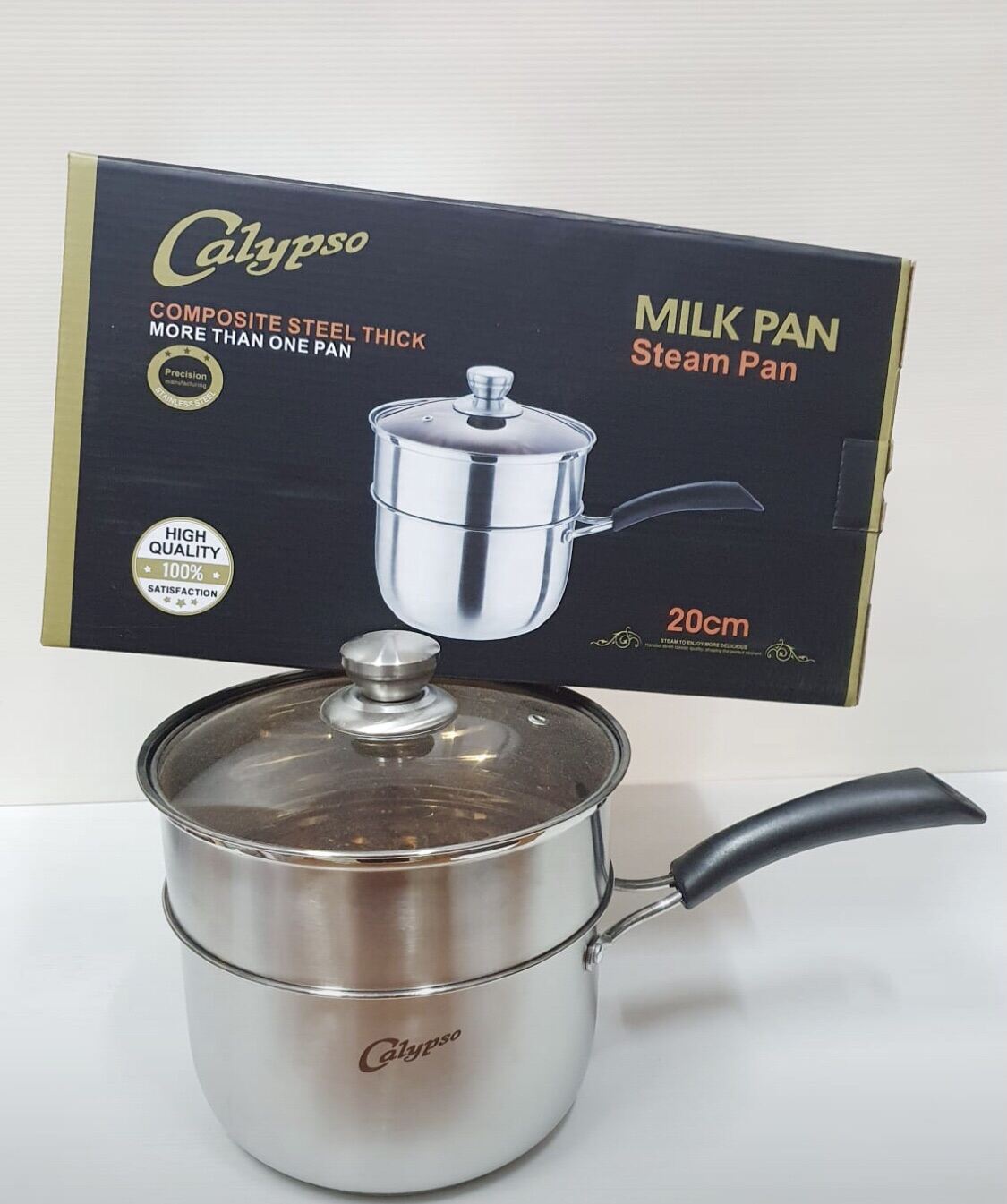 CALYPSO MILK PAN STEAM PAN PANCI SUSU 20 CM STAINLESS MURAH TEBAL AWET ...